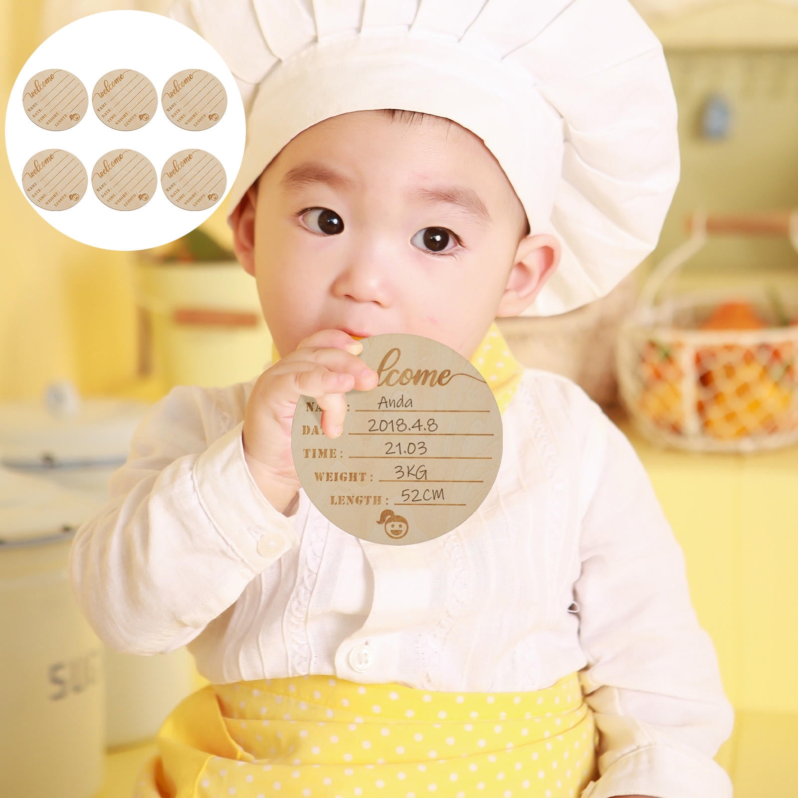 HOMEMAXS Baby Photo Props for Kids Monthly Milestone Signs Newborn Name ...