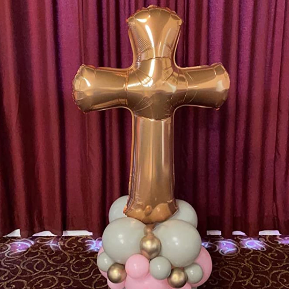 Baptism Balloons for Baby Boy Cross Garland Cartoon Design Creative ...