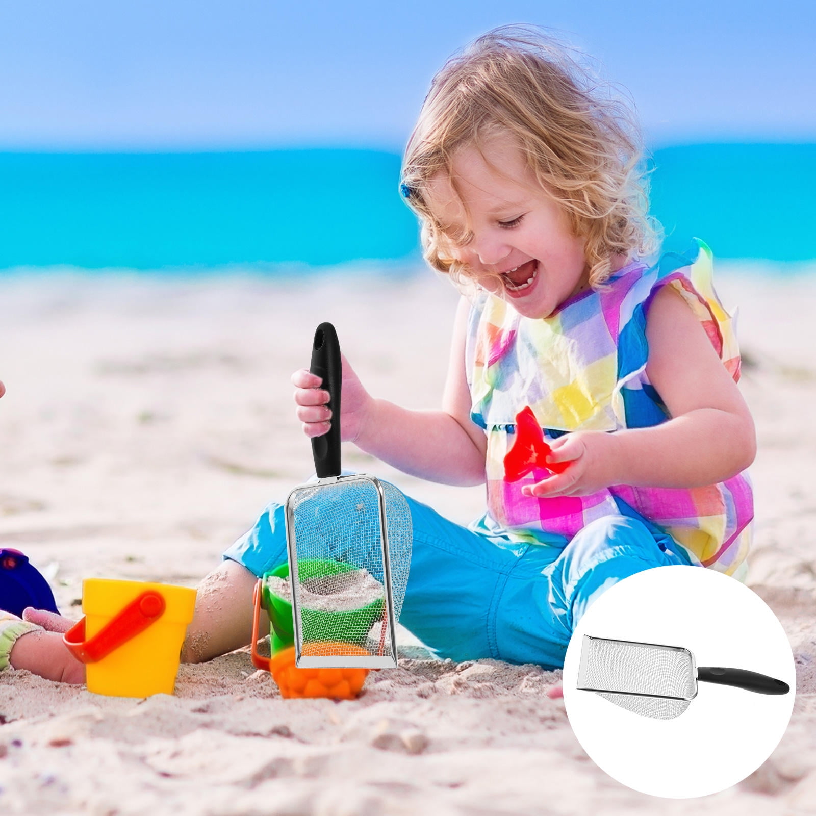 HOMEMAXS Beach Mesh Shovel with Fine Sand Filter for Collecting Shells ...