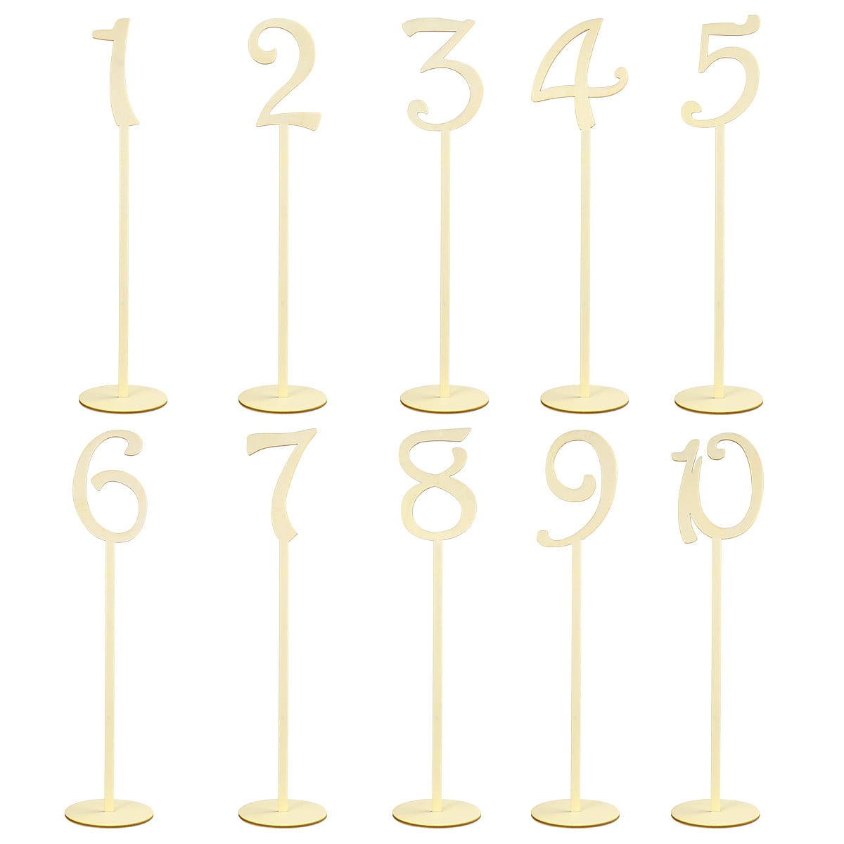 Beige Plastic Table Numbers with Base for Wedding Decor 110 Precision ...