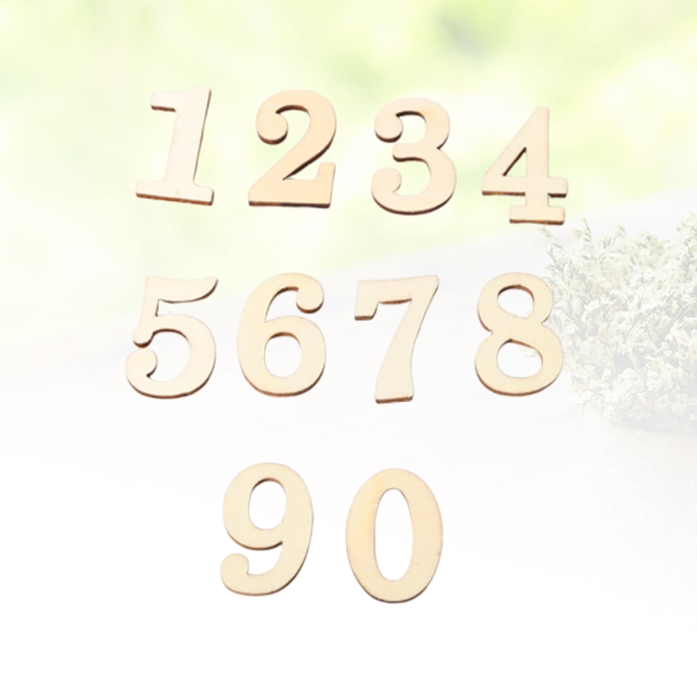 Beige Plastic Wood Slice Numbers for Decoration Perfect for Party ...