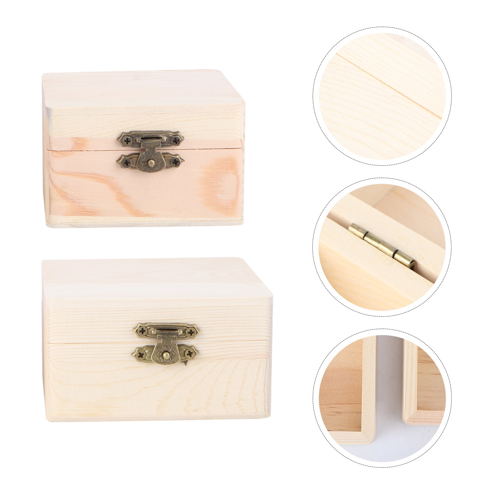HOMEMAXS Beige Small Wooden Gift Box for Storage Use with Premium ...