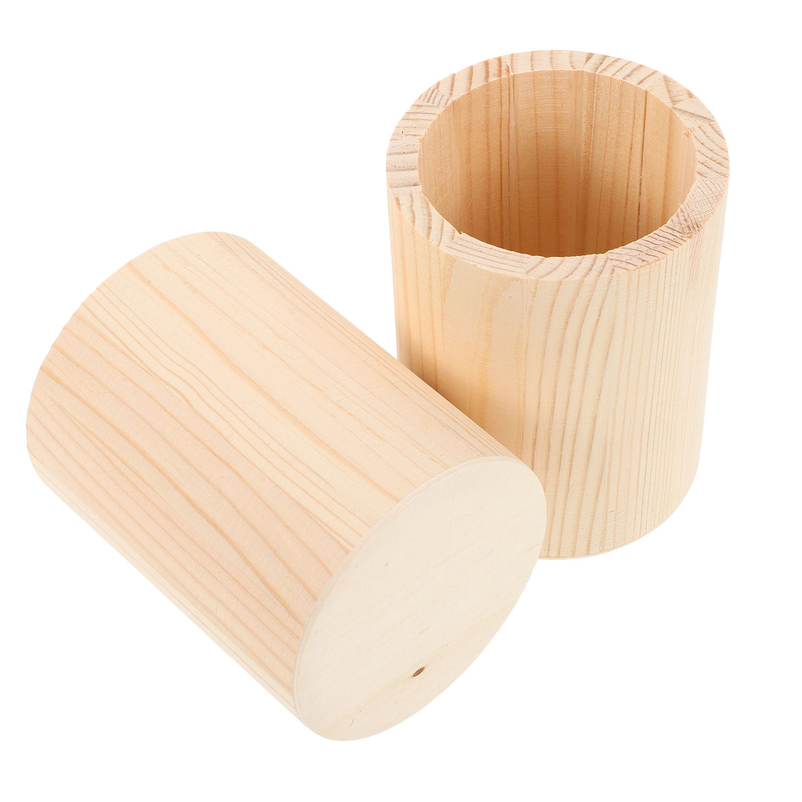 HOMEMAXS Beige Solid Color Wooden Container for Pencil Holding Office ...