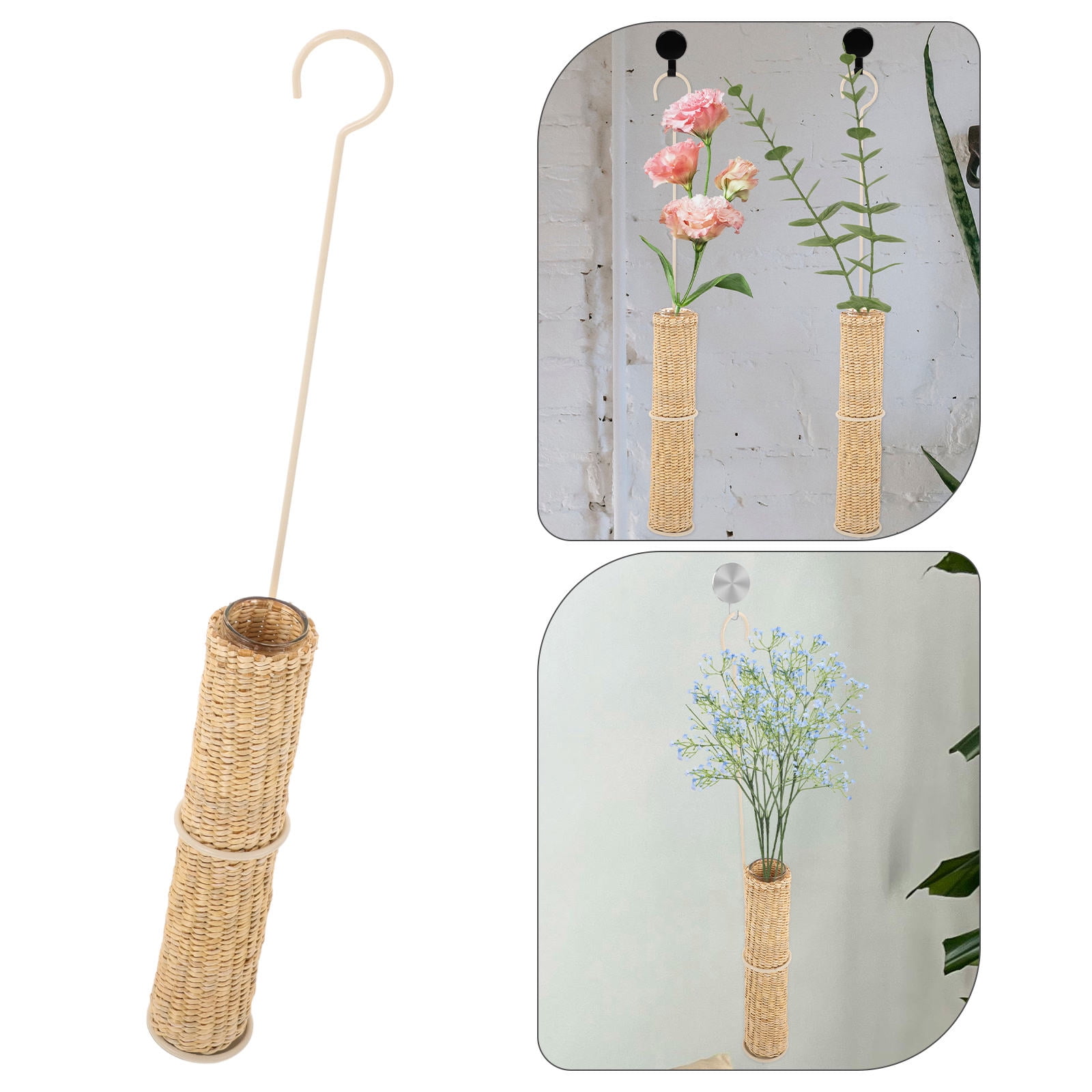 HOMEMAXS Beige Wall Mount Vase for Flowers and Greenery Decor Suitable ...
