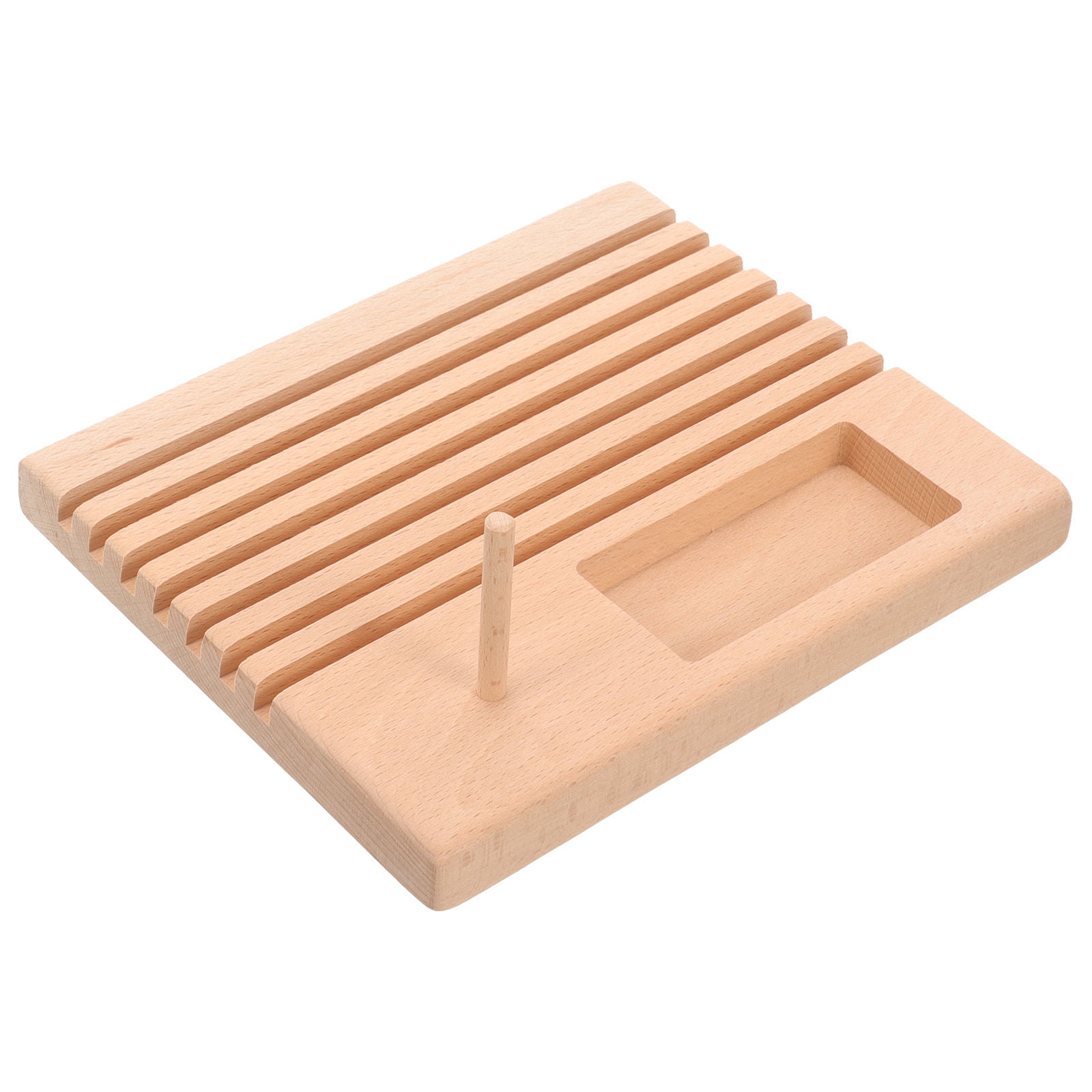 HOMEMAXS Beige Wooden Thread Holder Rack for Sewing Quilting Crafting ...