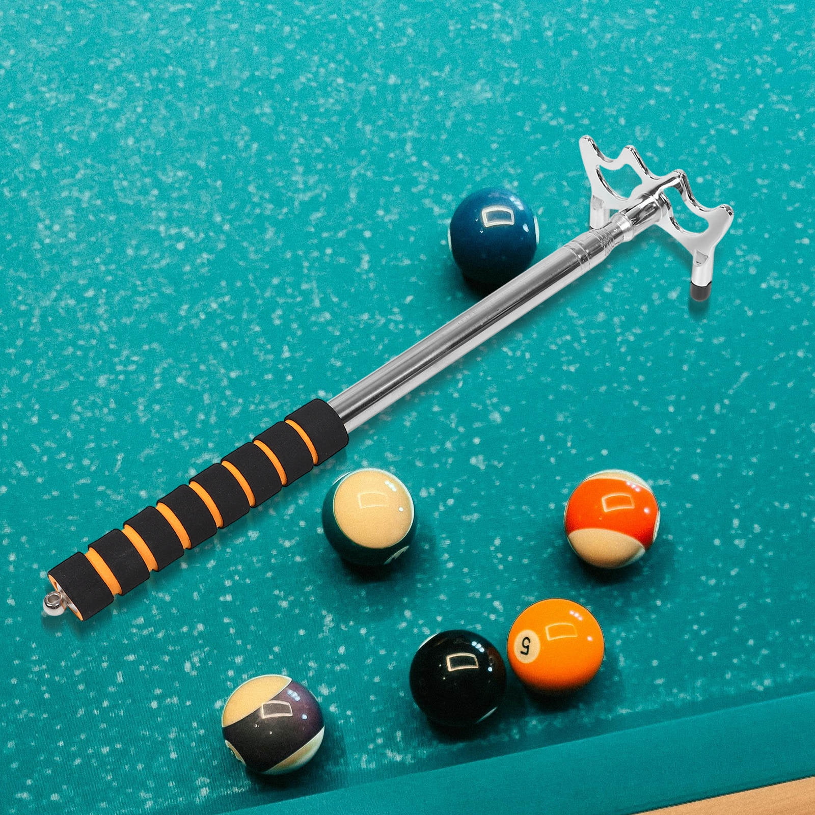 HOMEMAXS Billiards Pool Cue Stick Bridge With Removable Metal Bridge ...