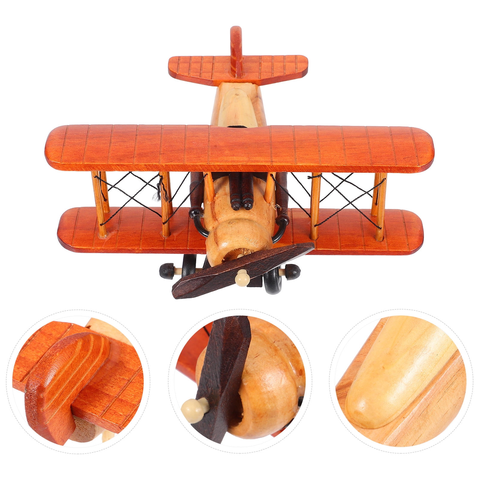 HOMEMAXS Biplane Model Decor Retro Airplane Ornament For Kids Room ...