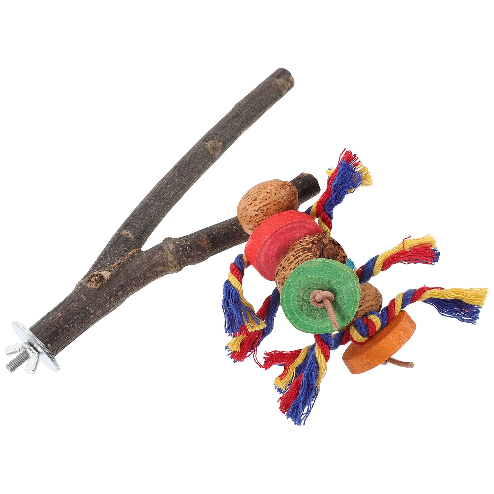 HOMEMAXS Bird Standing Perch Natural Wood Branch Perch Platform Stand ...