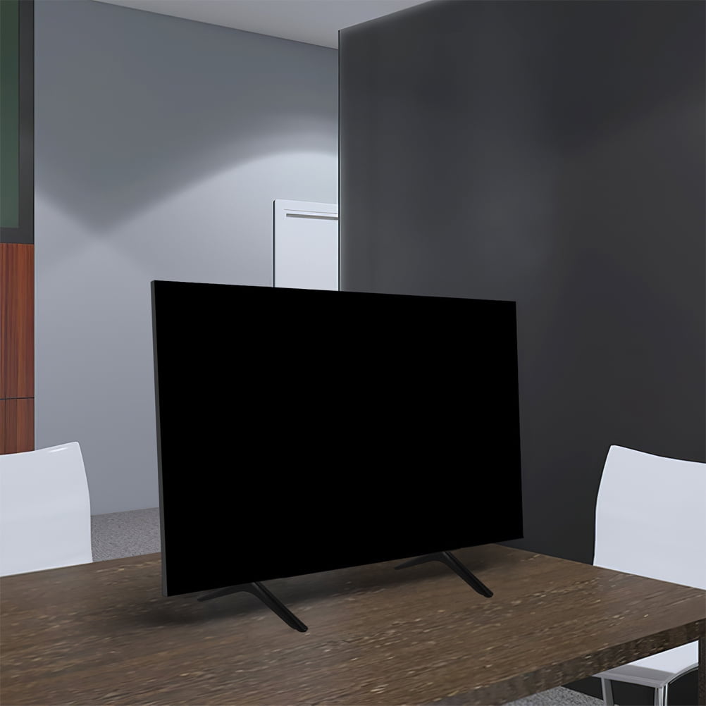 HOMEMAXS Black Aluminum Alloy TV Stand No-Drill Heavy Duty Base for ...