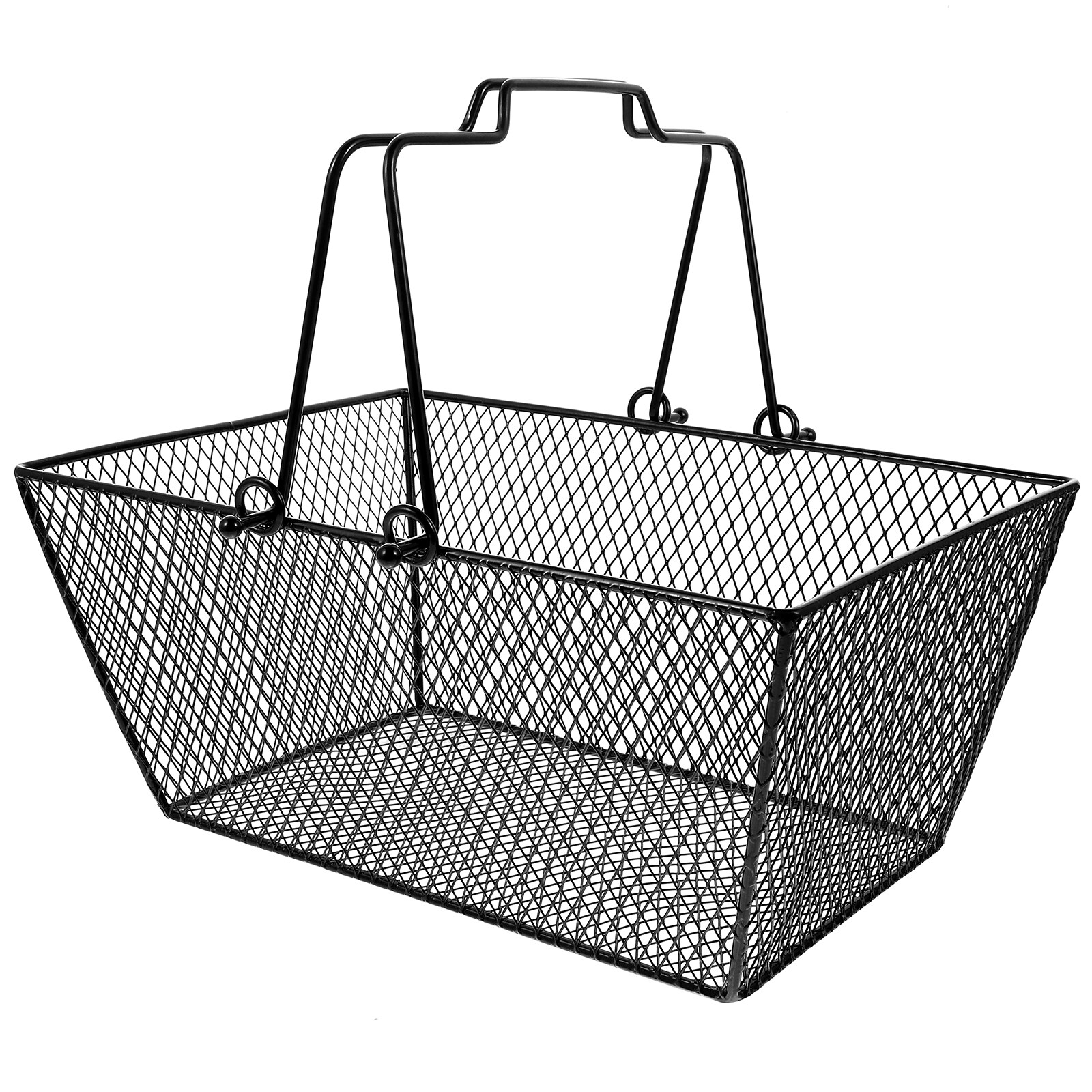 HOMEMAXS Black Dressing Table Storage Metal Shopping Basket Towel ...