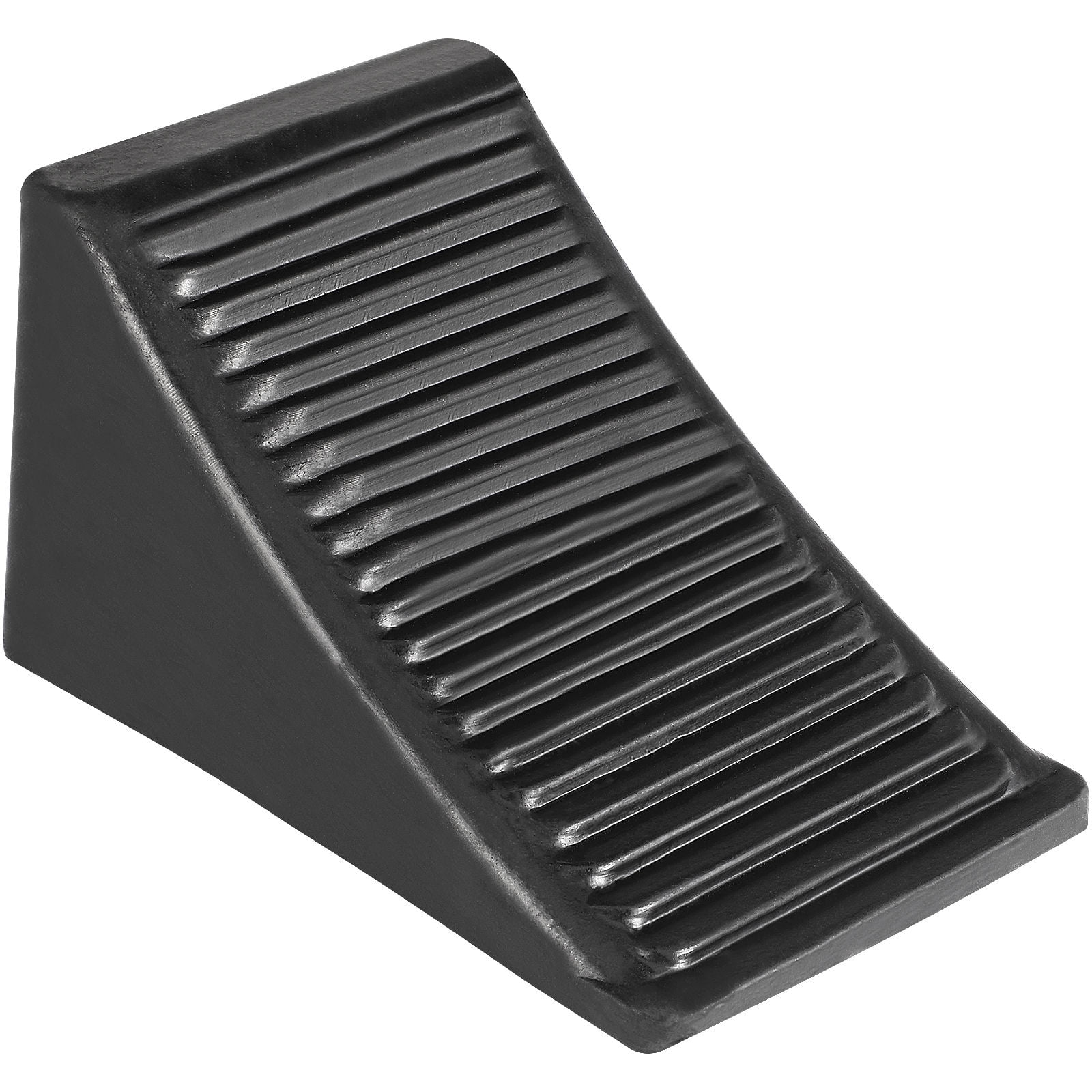 HOMEMAXS Black Heavy Duty Rubber Wheel Chock for Car with Groove ...