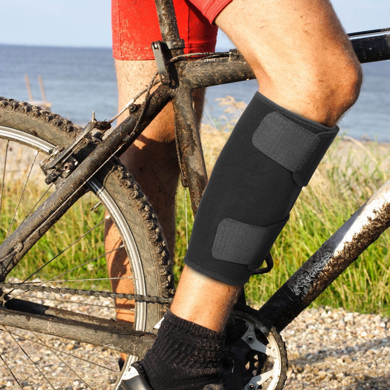 HOMEMAXS Black Neoprene Calf Sleeve for Outdoor Use Adjustable ...