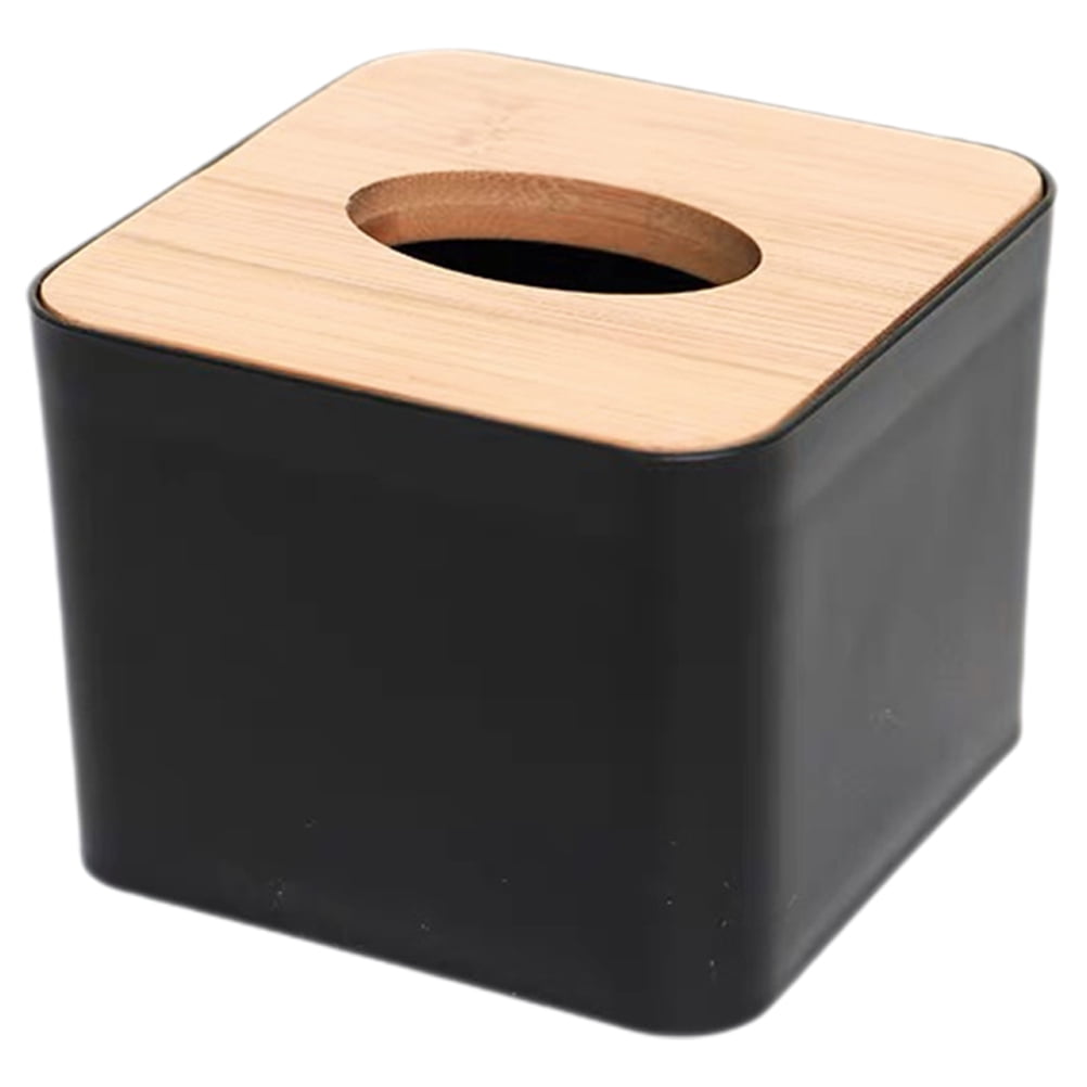HOMEMAXS Black PP Tissue Box Cover Vintage Design for Home Office ...