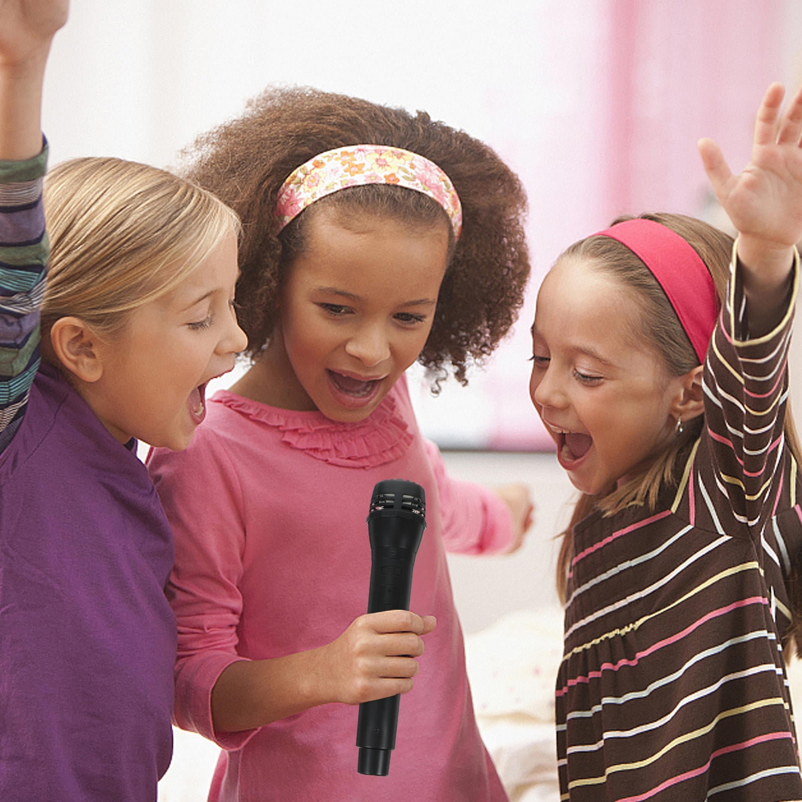 HOMEMAXS Black Plastic Pretend Play Mic Prop for Party Use Realistic ...