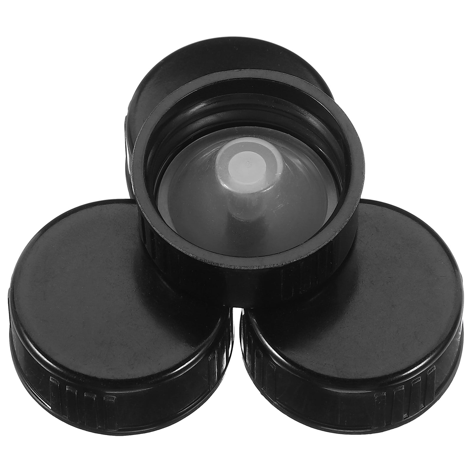 HOMEMAXS Black Plastic Sealing Caps for Bottles Airtight Splash Cover ...