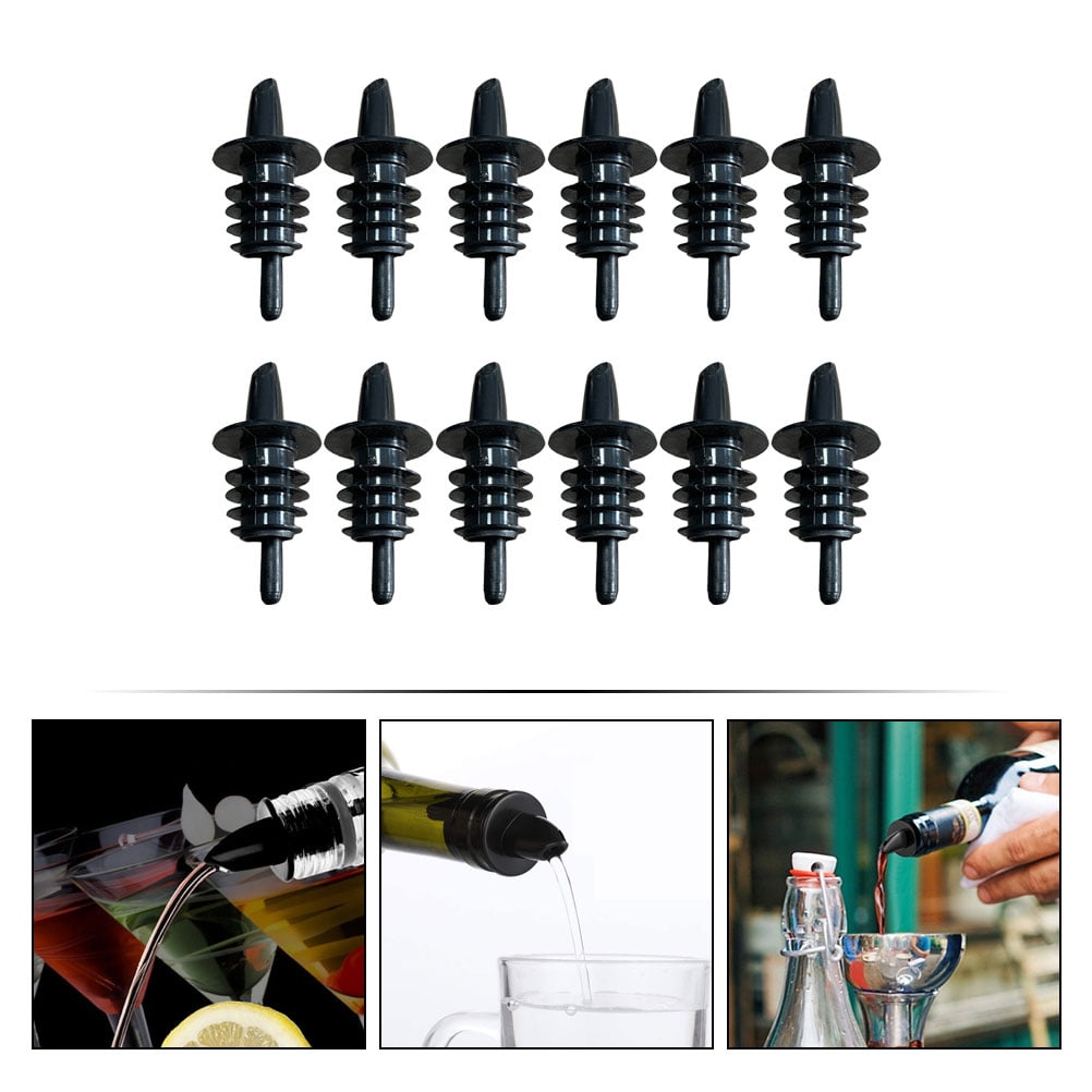 HOMEMAXS Black Plastic Wine Pourer with Bottle Stoppers for Home Easy ...