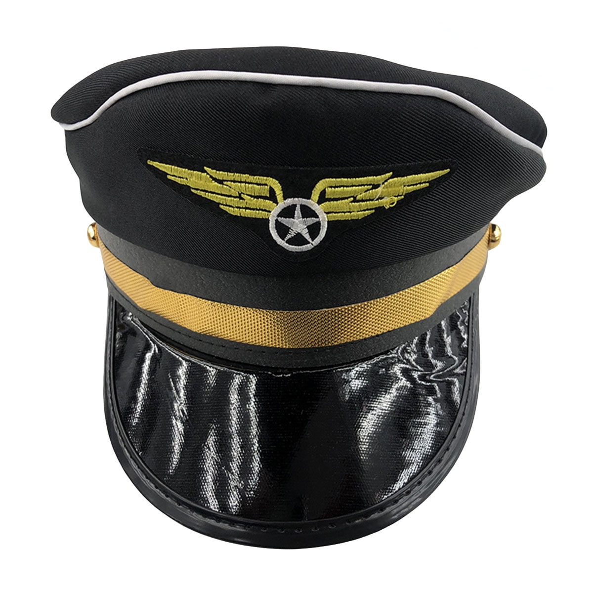 HOMEMAXS Black Police Hat for Adults Police Cosplay Halloween Party ...