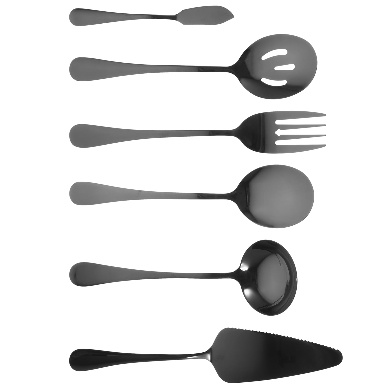 HOMEMAXS Black Serving Spoon Set Made of Stainless Steel for Kids with ...