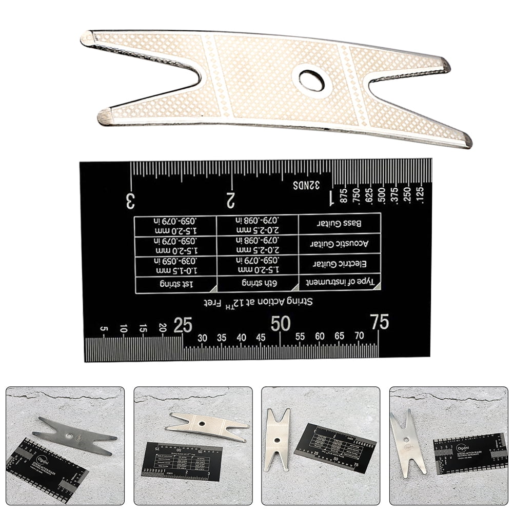 HOMEMAXS Black Stainless Steel String Action Ruler for Guitar with ...