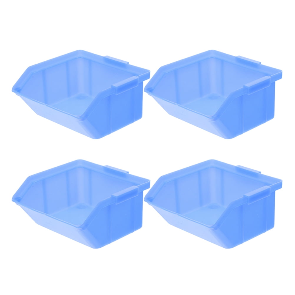 HOMEMAXS Blue Plastic Storage Bins for Tools and Snacks 4pcs Easy to ...