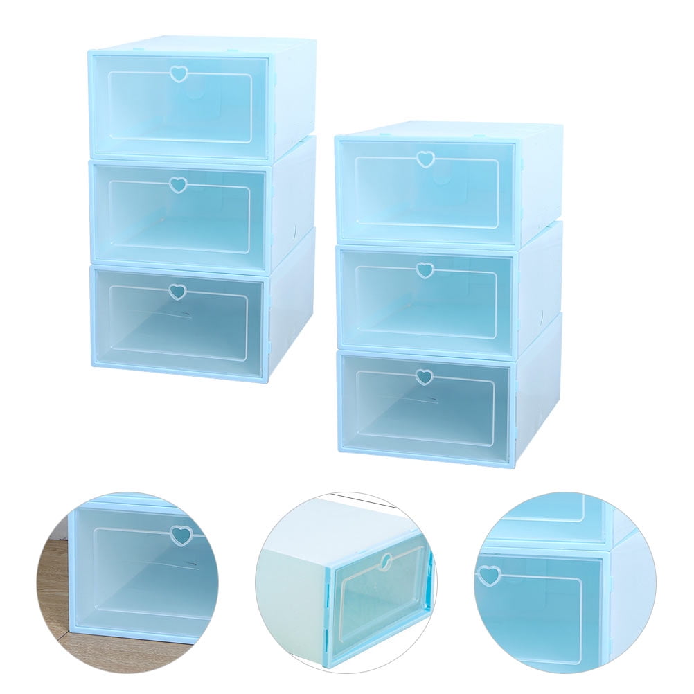 HOMEMAXS 6Pcs Clear Creative Shoe Storage Plastic Drawer Style ...