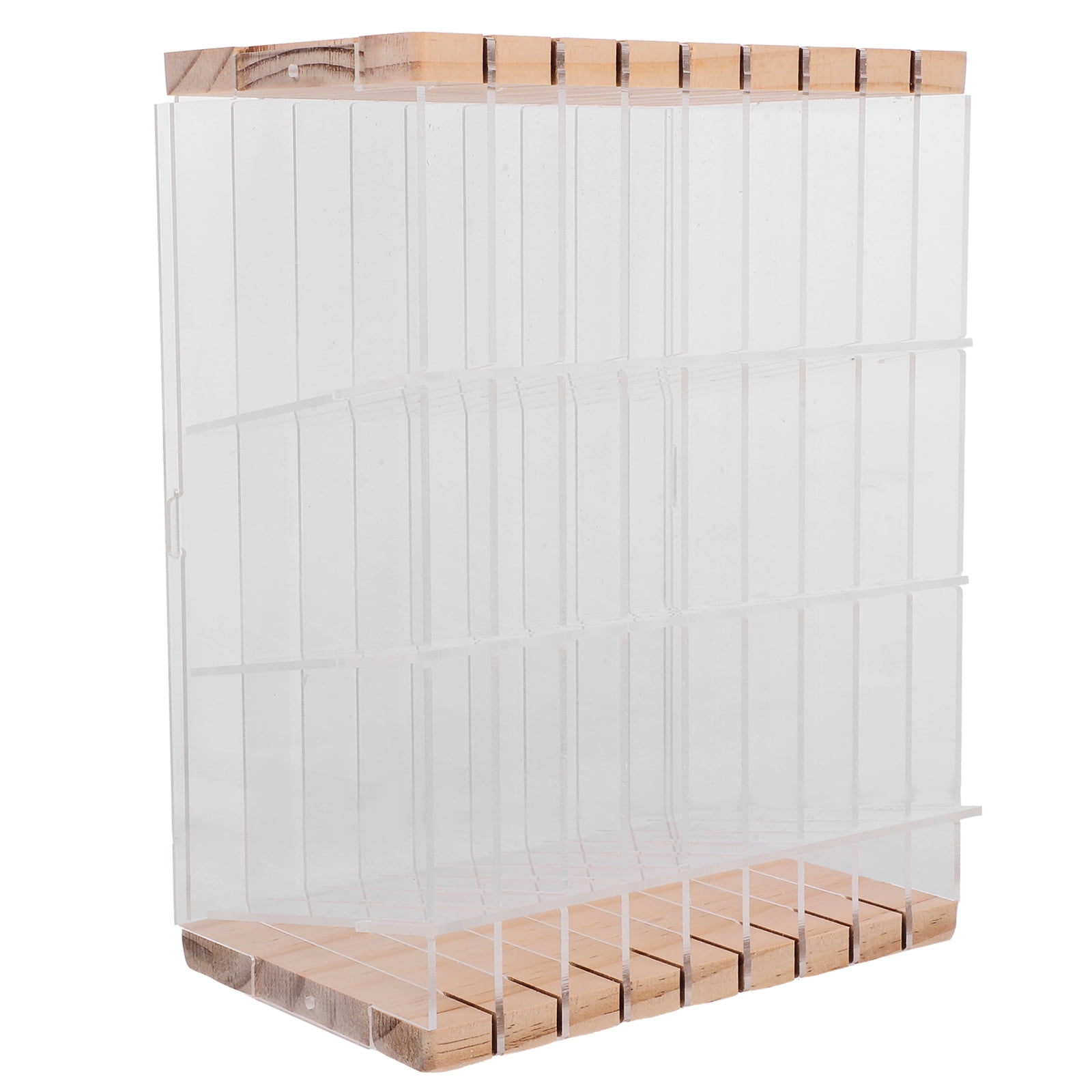 HOMEMAXS Transparent Acrylic Wood Desk Organizer for Home Use with ...