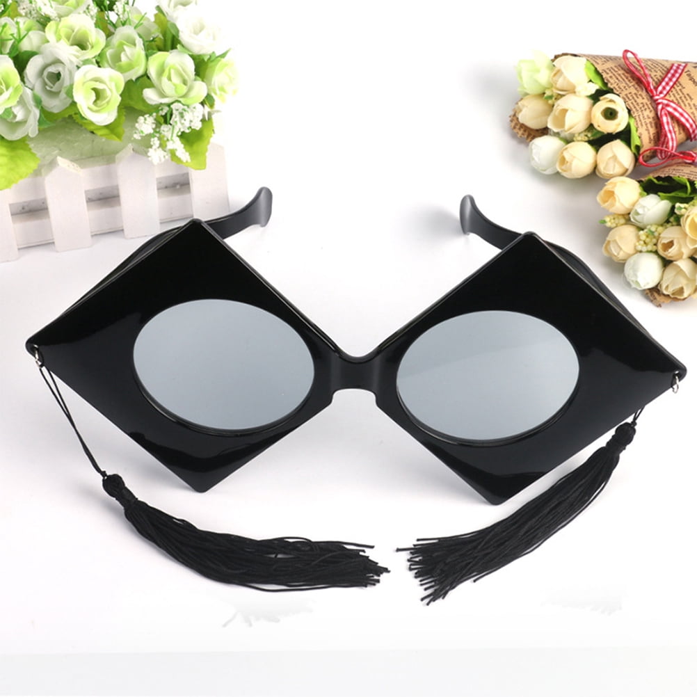 Minkissy Graduation Party Glasses Black Plastic Doctoral Shape 1Pcs 6 ...
