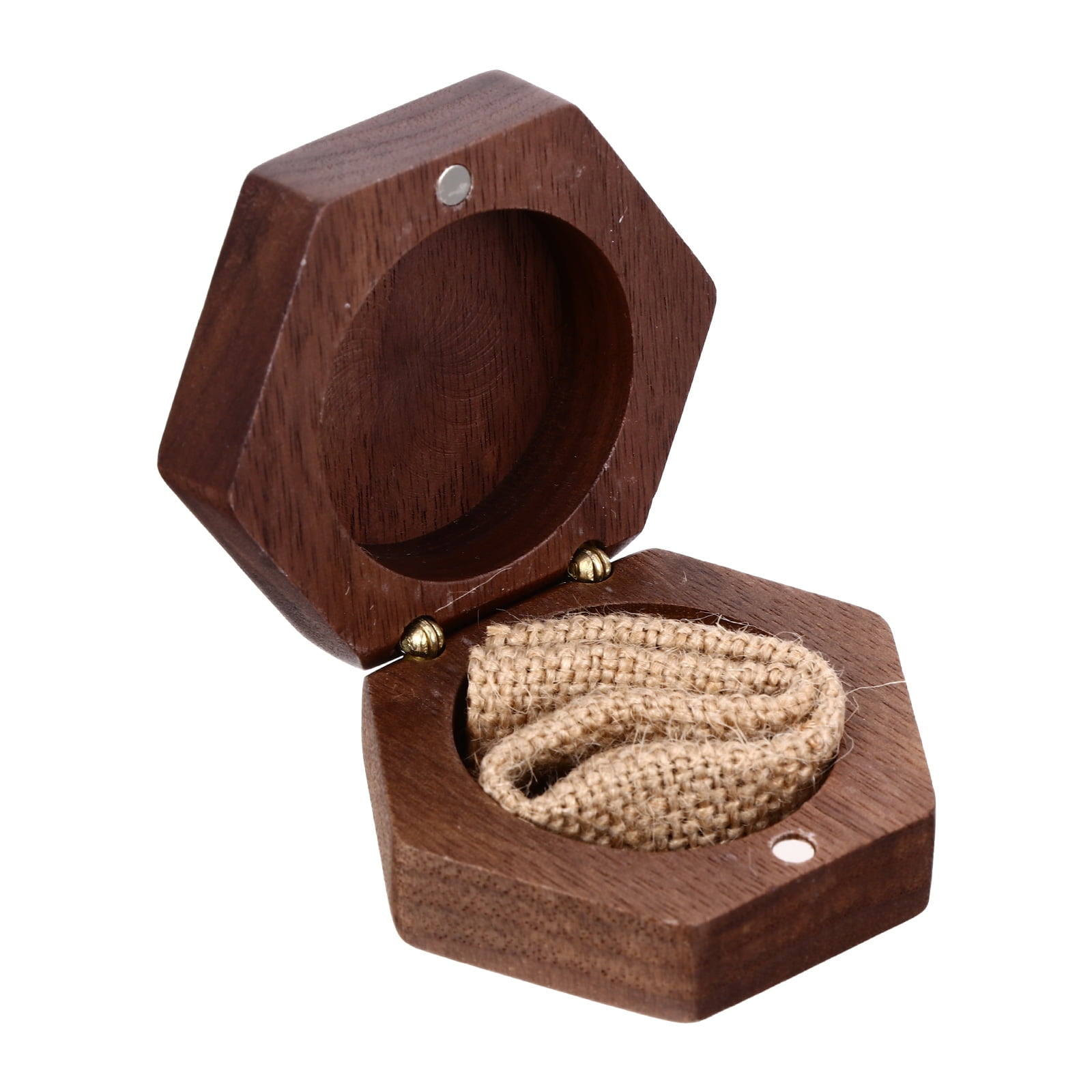 HOMEMAXS Boxes Hexagonal Ring Box Hexagon Jewelry Box 5.5X5CM Coffee ...