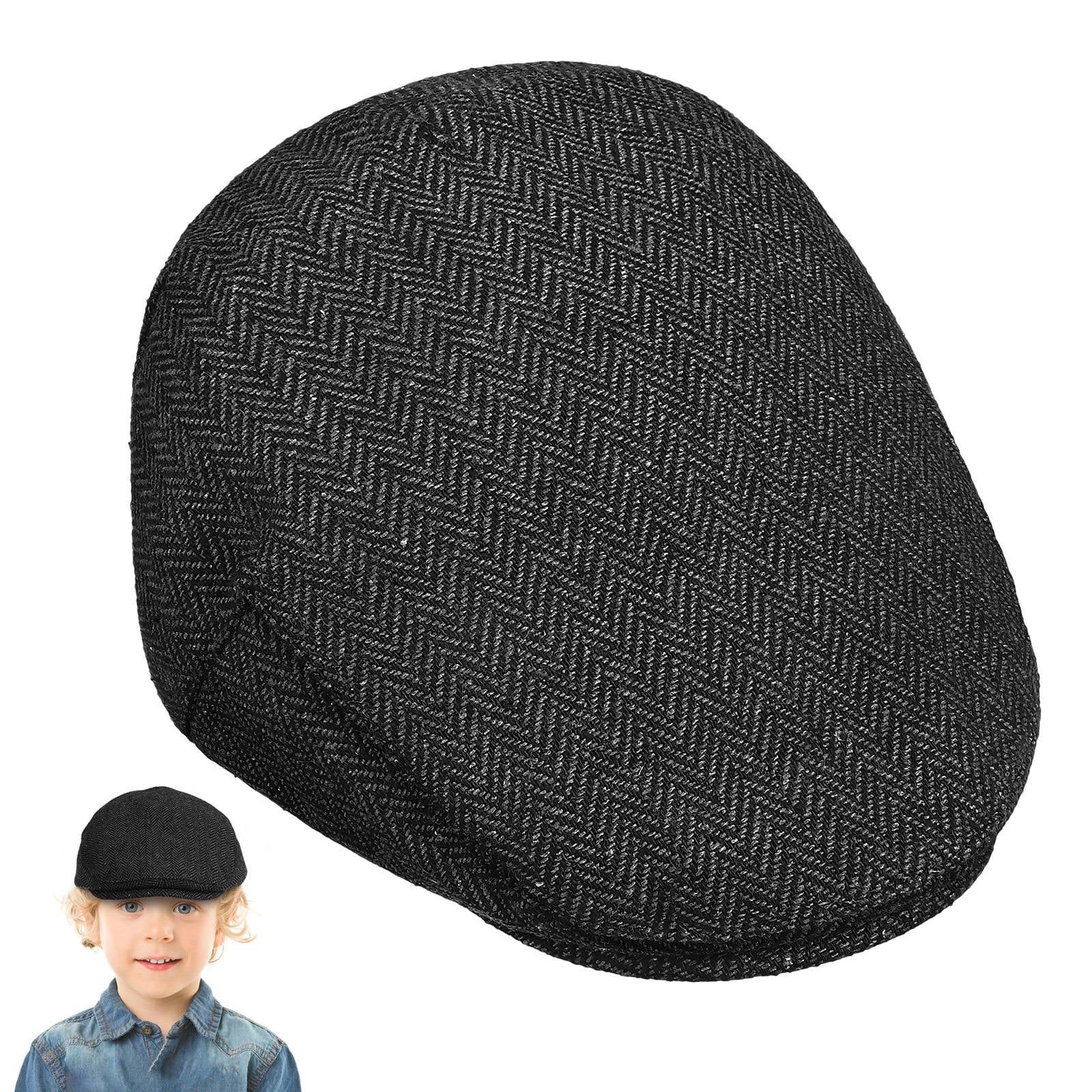 HOMEMAXS Boys Flat Cap Classic Newsboy Cap Toddler Boys Cap Herringbone ...