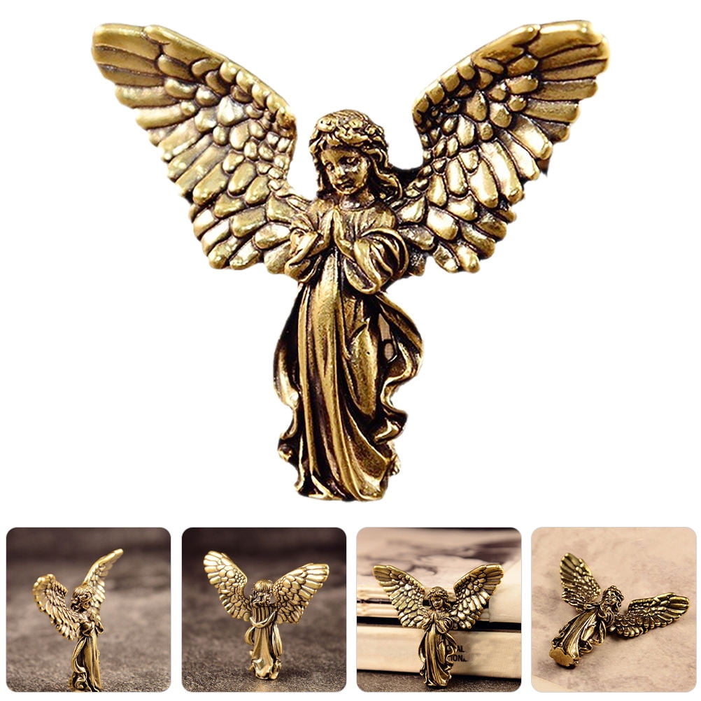 HOMEMAXS Brass Angel Miniature - Guardian Angel Table Decoration ...