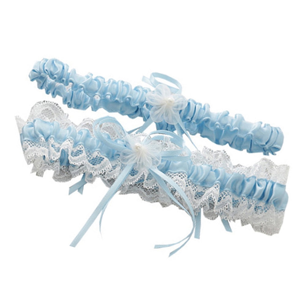 HOMEMAXS Bridal Wedding Garter Lace Ribbon Flower Garters Decorations ...