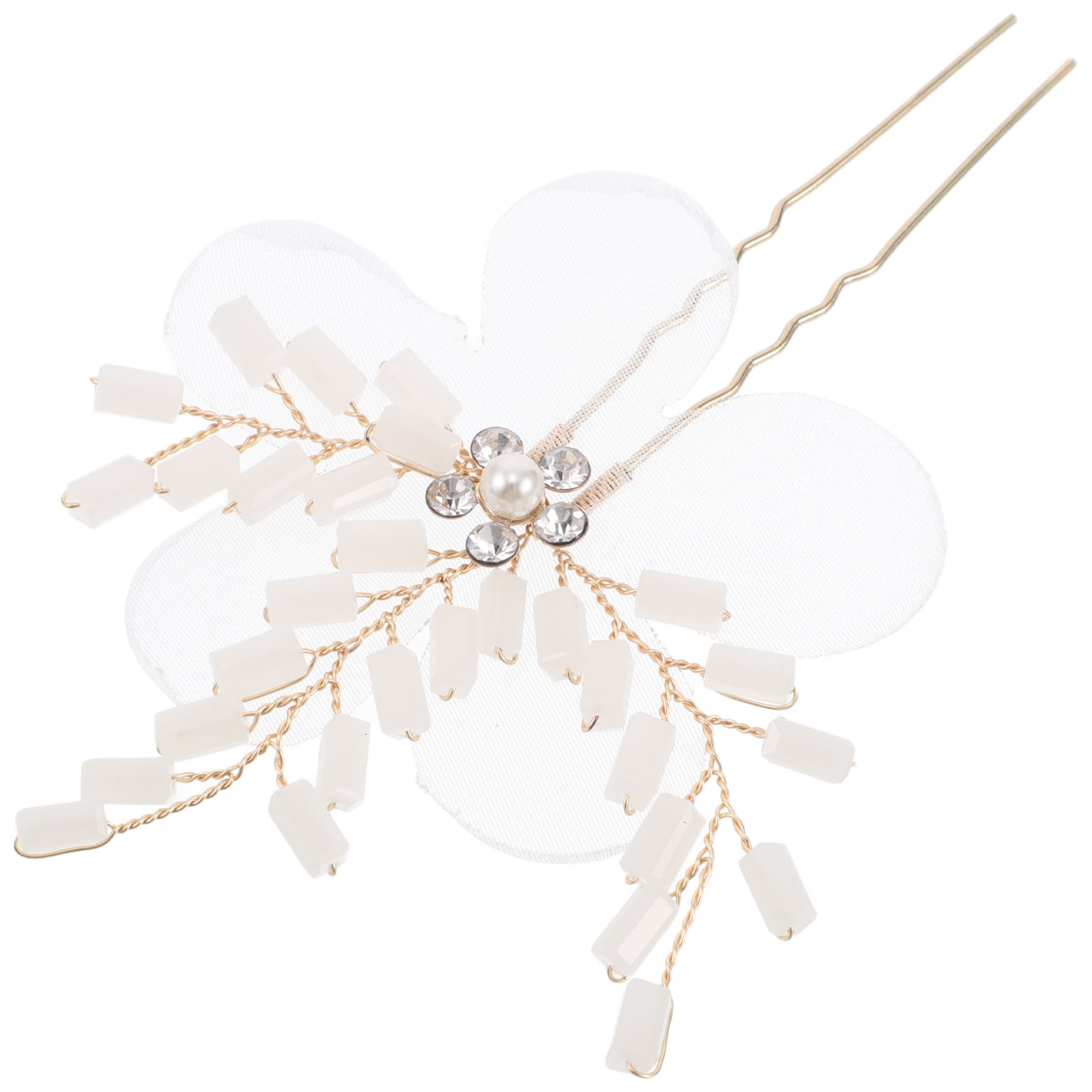 HOMEMAXS Bride Hair Fork Flower Tiara Wedding Bridesmaid Floral Hair ...