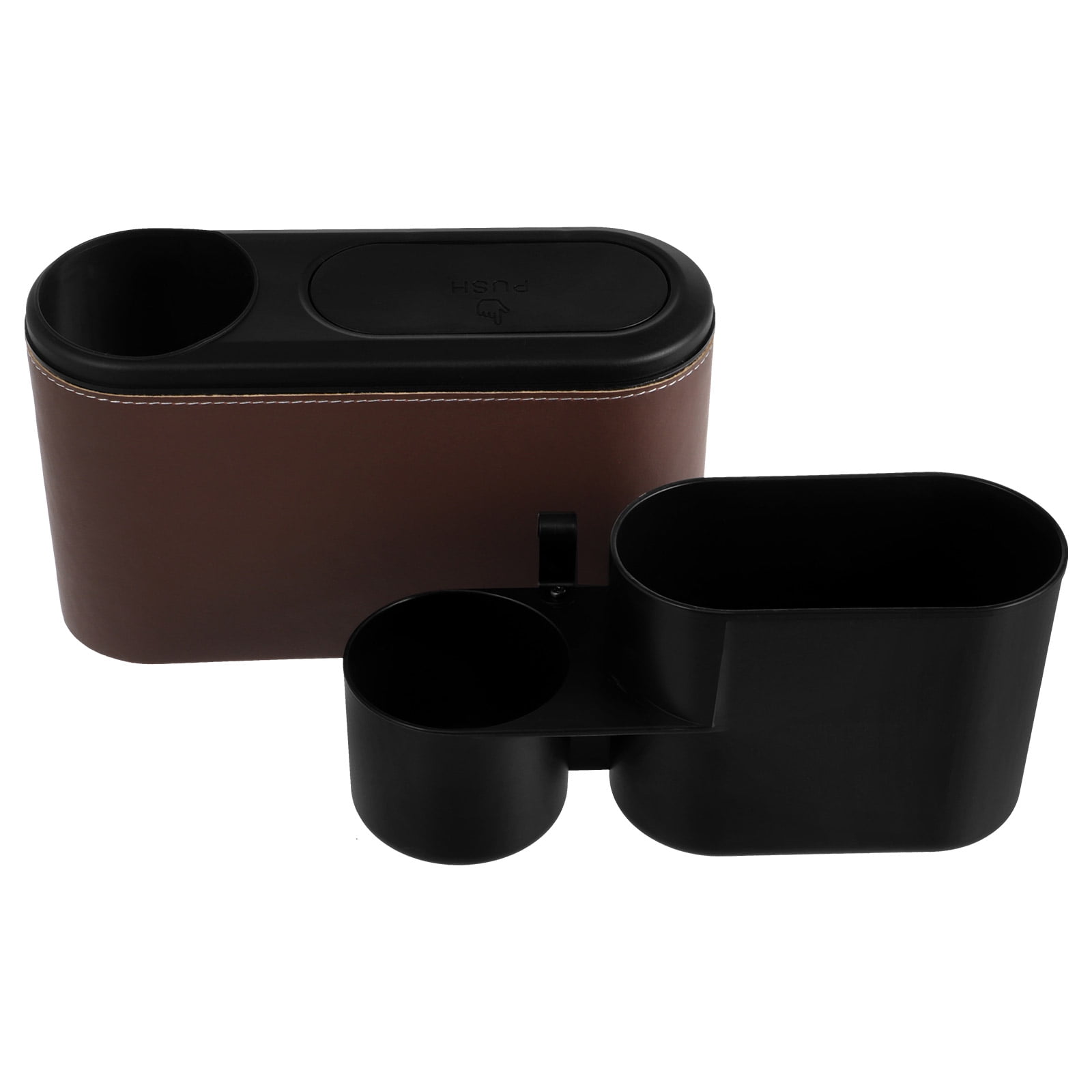 HOMEMAXS Brown Leather Car Trash Rack for Front Seat Use Keeps Your Car ...