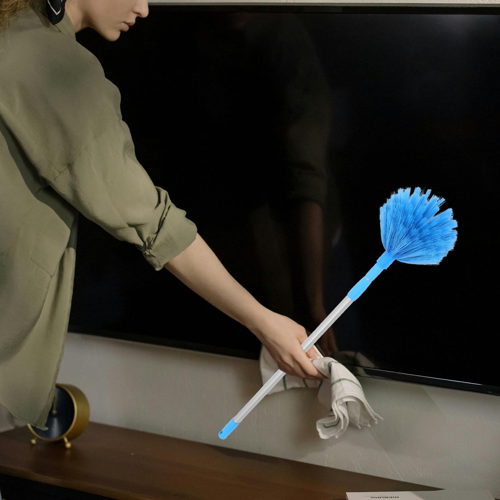 HOMEMAXS Brush Cobweb Remover Detachable Extension Pole Blue Duster ...