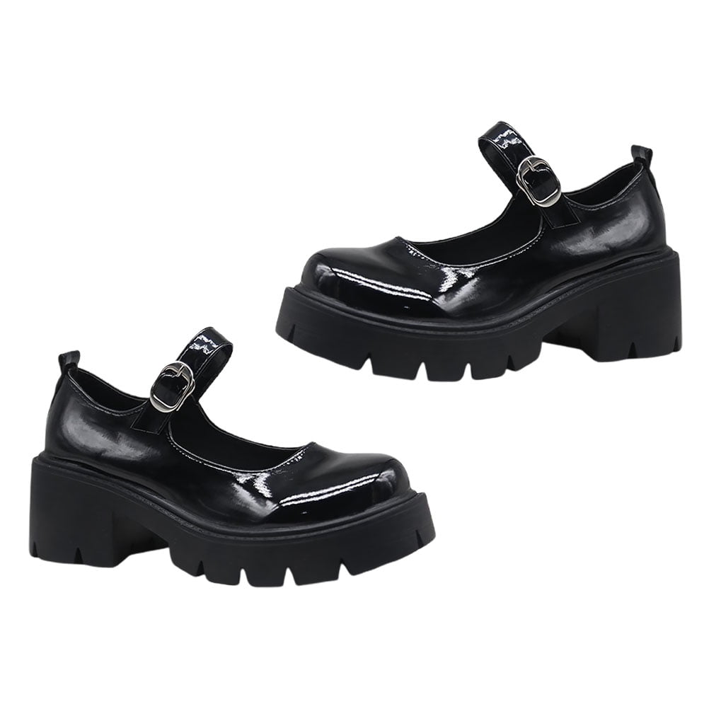 MOKKHNB Block Heel Shoe Woman Casual Shoes Black Rubber 1 Pair ...