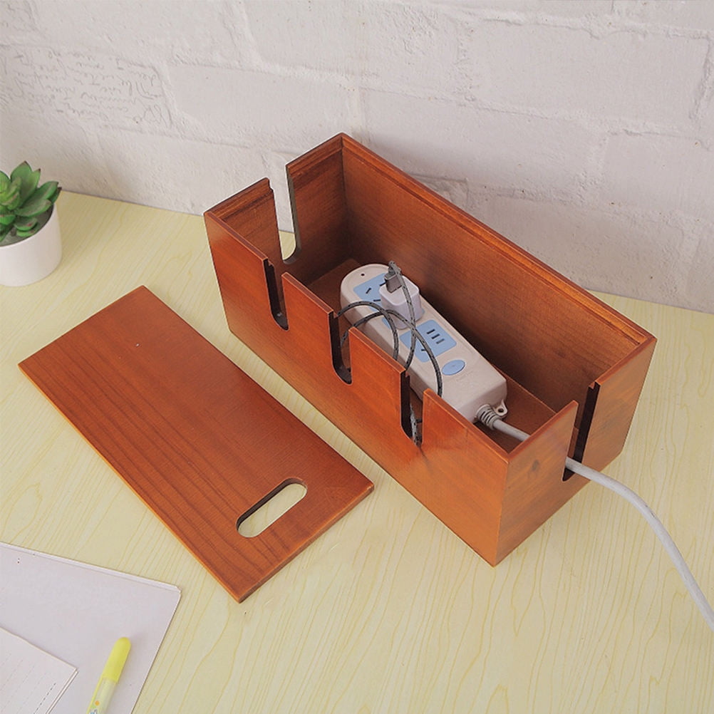 HOMEMAXS Cable Management Box Cable Organizer Box to Hide Wires Wooden ...