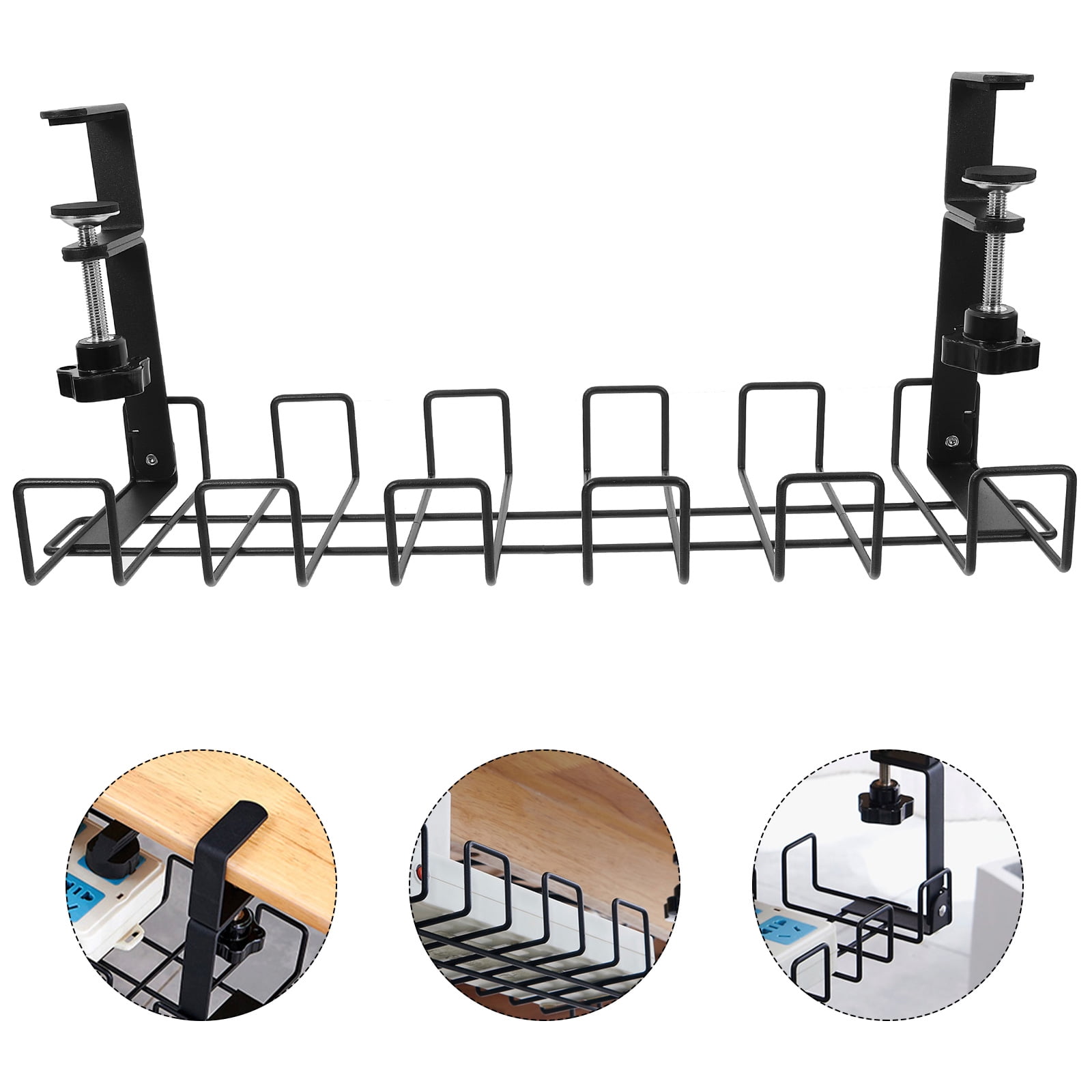 HOMEMAXS Cable Management Rack Under Table Cord Holder Cable Management ...