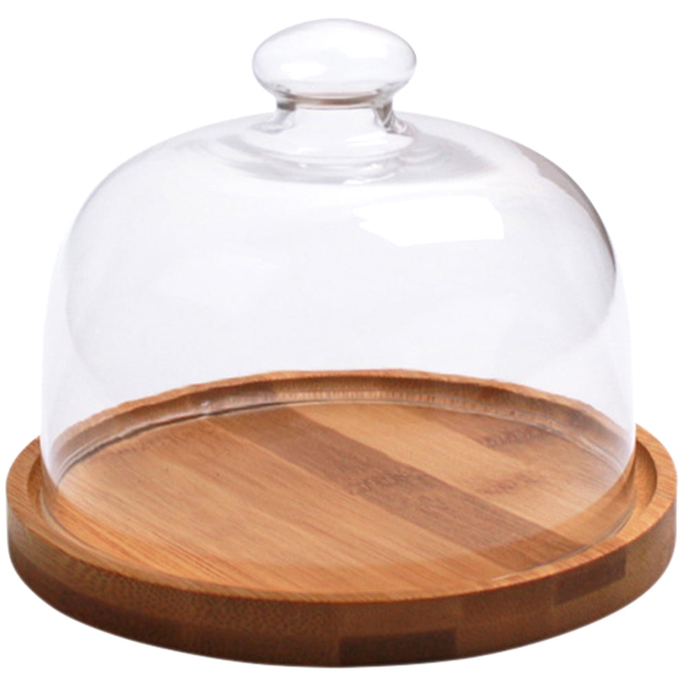 HOMEMAXS Cake Tray with Glass Dome Cake Display Plate Serving Tray ...