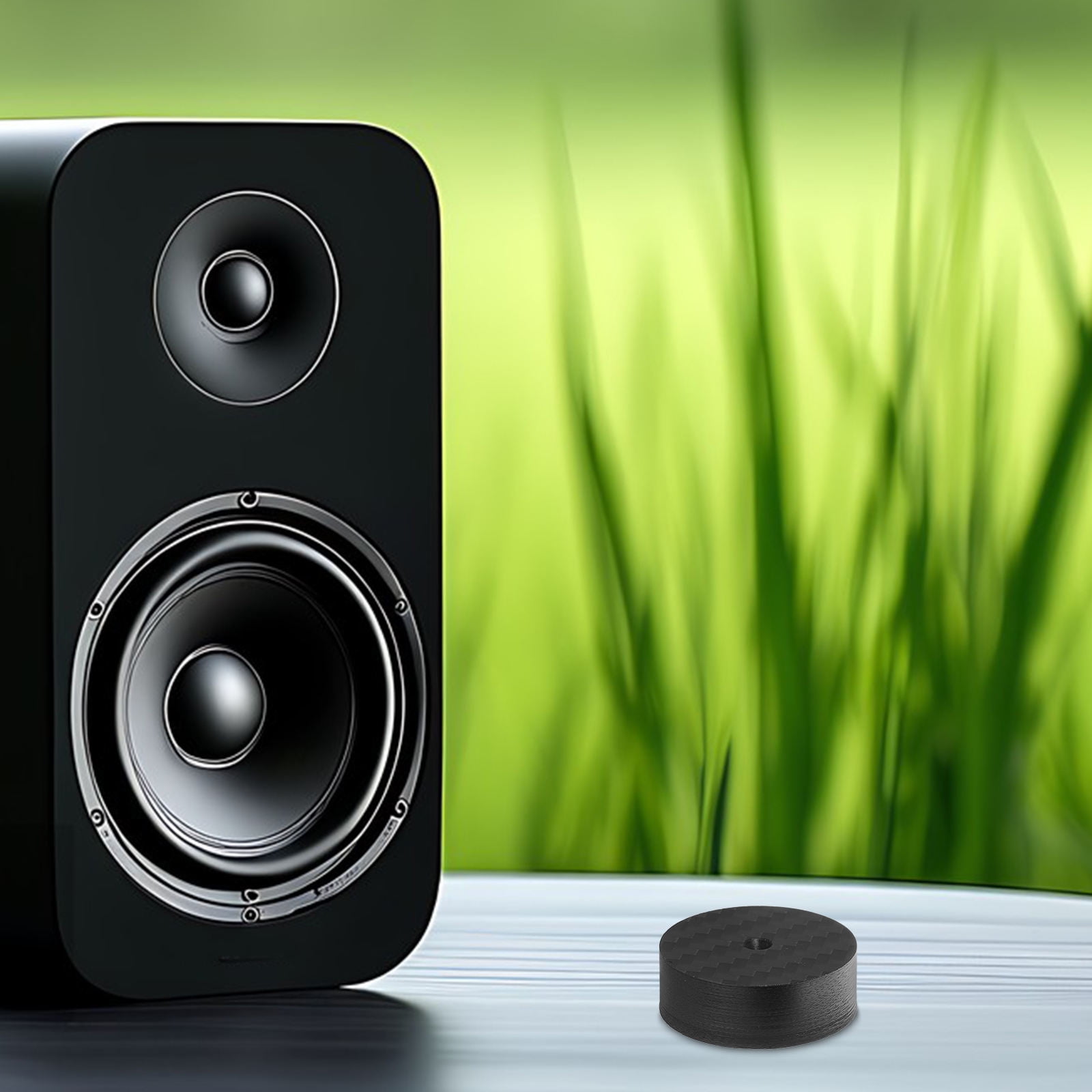 HOMEMAXS Carbon Fiber Speaker Spike Pad Speaker Spike Floor Protectors Speaker Isolation Feet ...