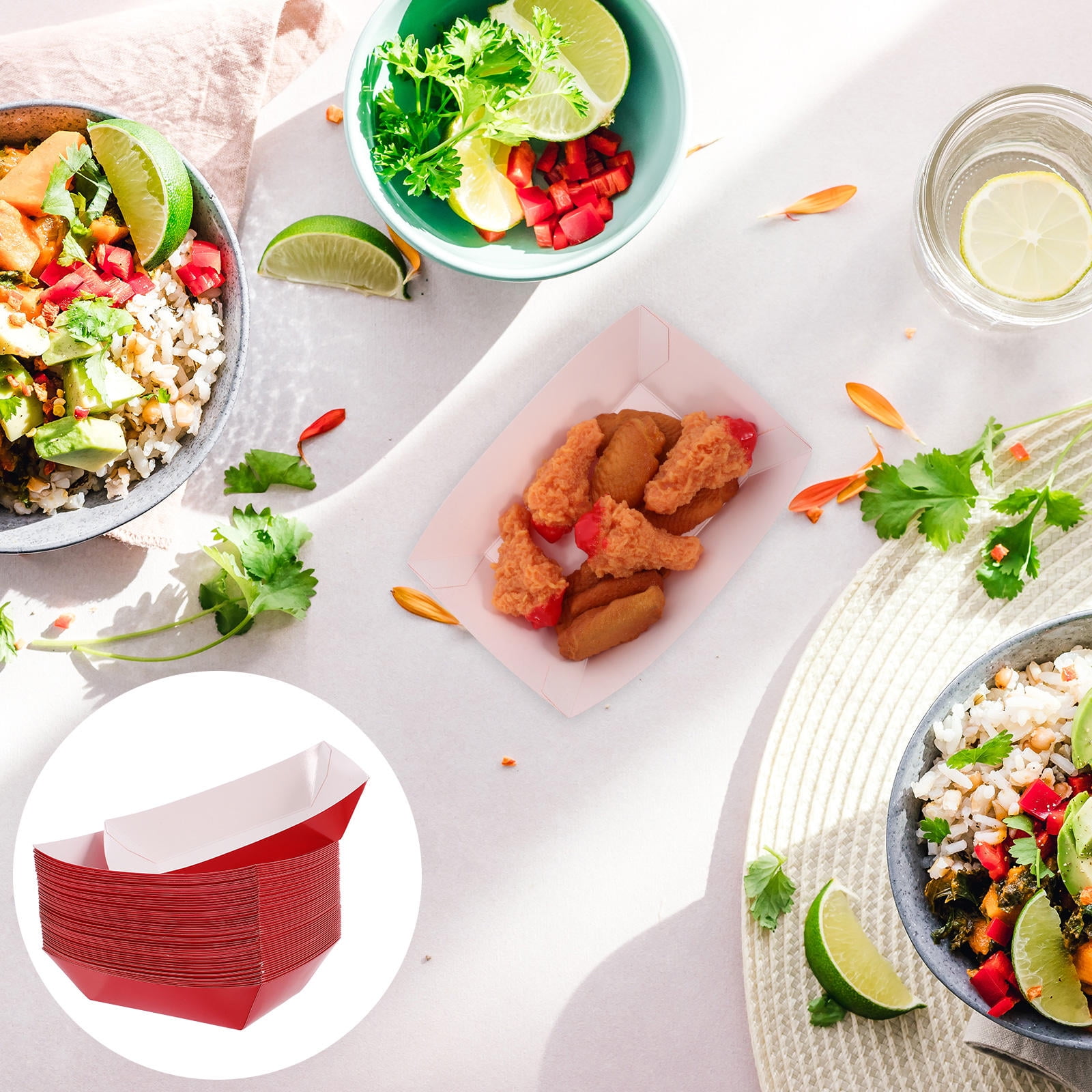 VERDANVERSE Hotdog Trays Red Paper 50PCS for Other Celebrations ...