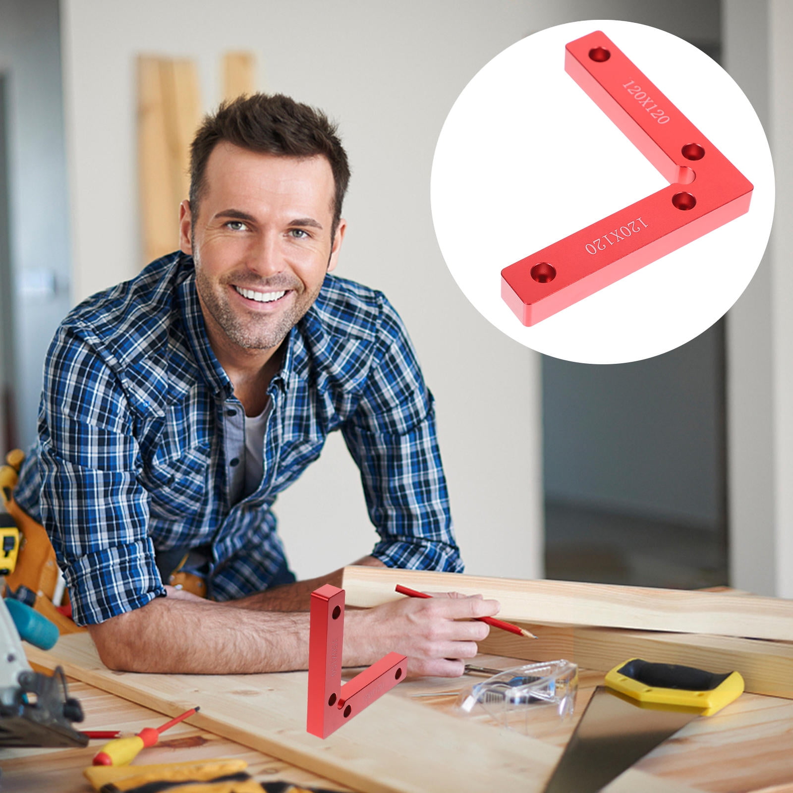 VERDANVERSE carpenters square tool Aluminum Alloy Red 1Set - Walmart.com