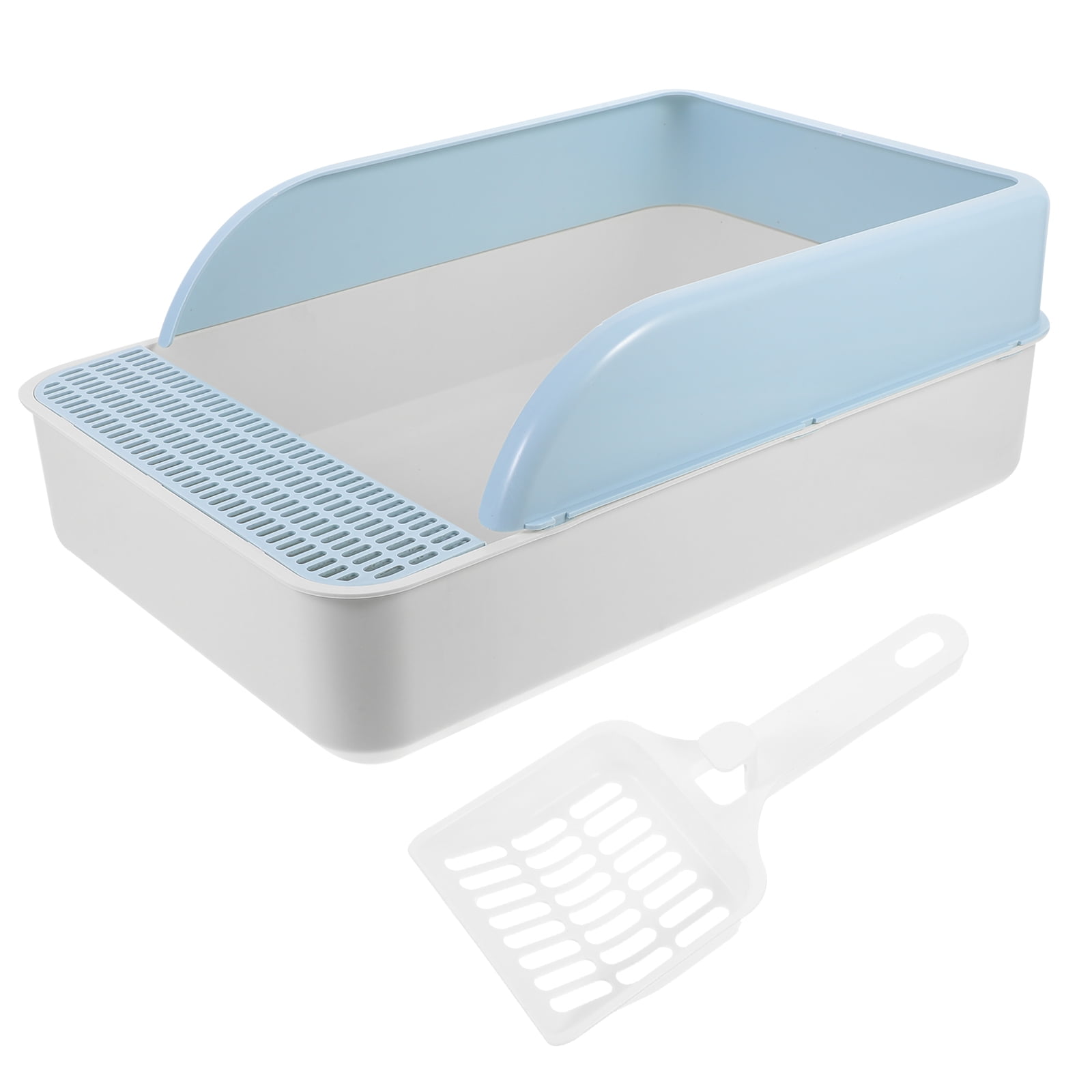 HOMEMAXS Cat Litter Box with Sand Retention Pedal and Hanging Scoop Cat ...