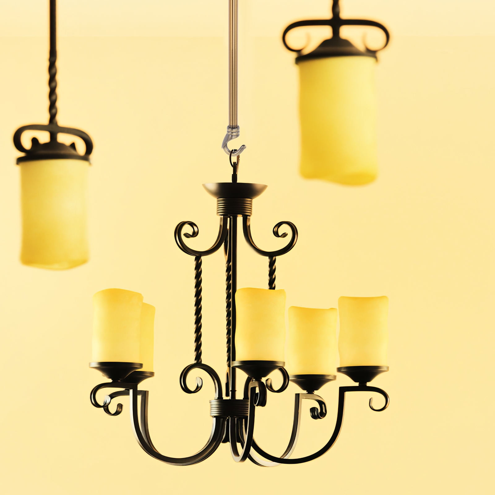 HOMEMAXS Ceiling Light Support Rod with Hook and Ring for Lighting Use ...