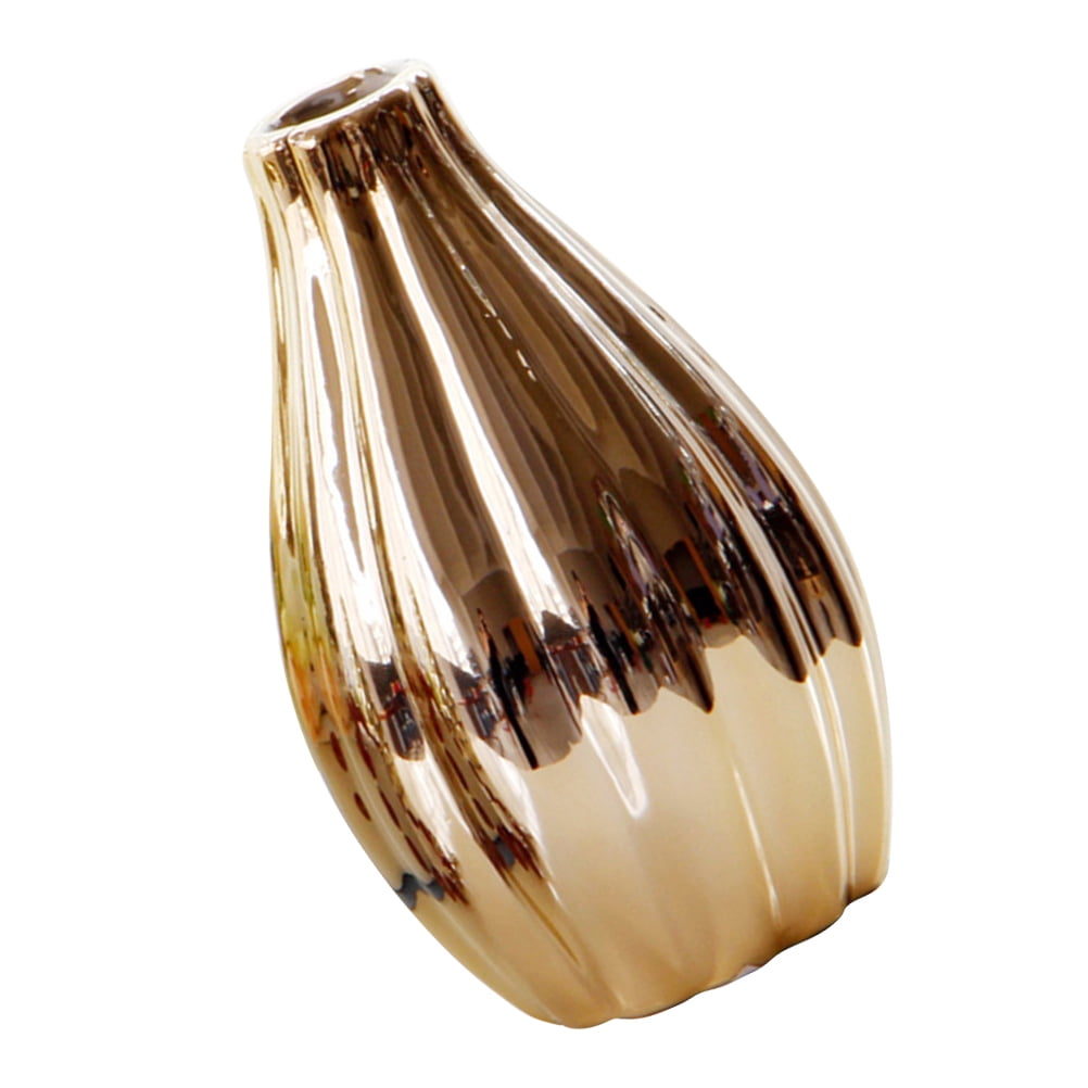 Ceramic Flower Vase Color Decoration Gold Narrow Tall Office - Walmart.com