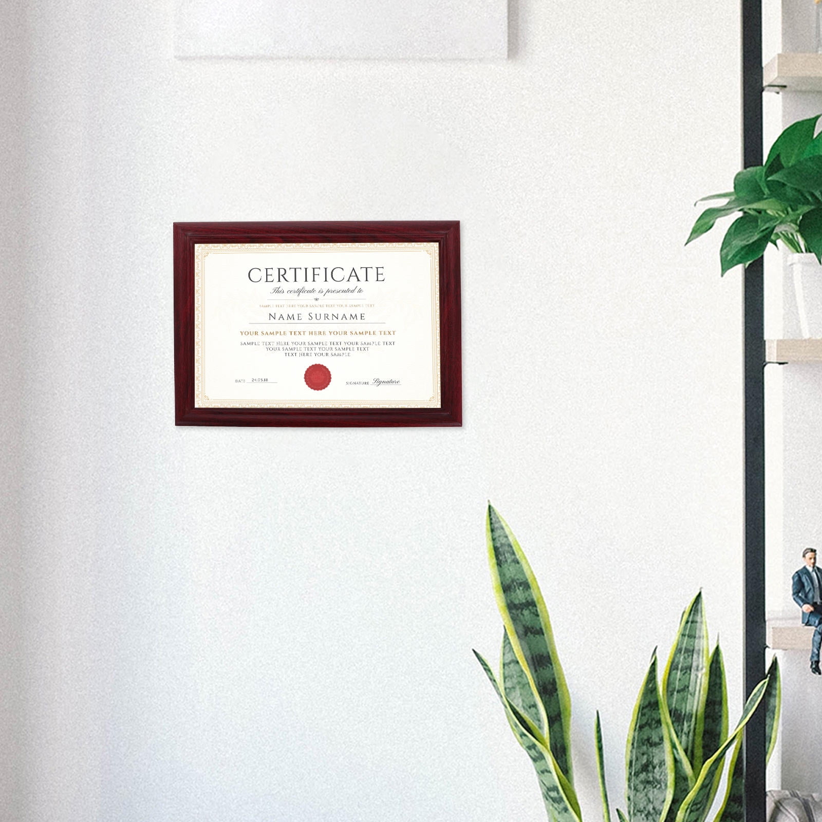 HOMEMAXS Certificate Framework Degree Picture Framed Photo Dark Brown ...