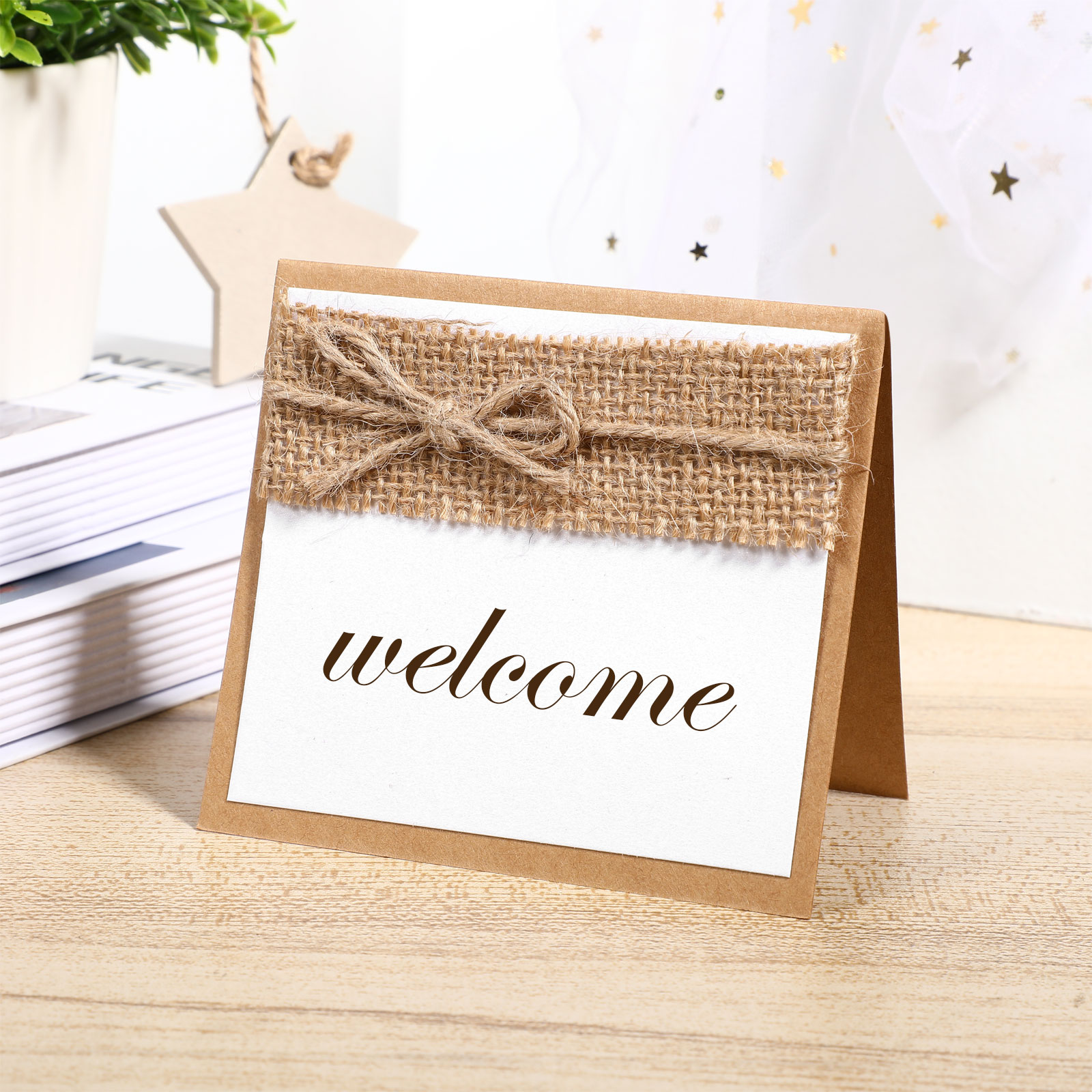 HOMEMAXS Chic Rustic Wedding Supplies Small Tent Cards Made of Paper ...