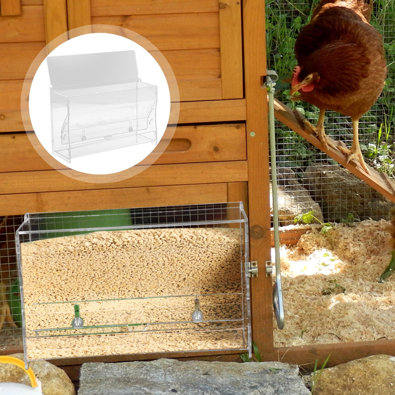 HOMEMAXS Chicken for Chickens 动食槽 Bird Feeder Multi-use Poultry Feeding ...