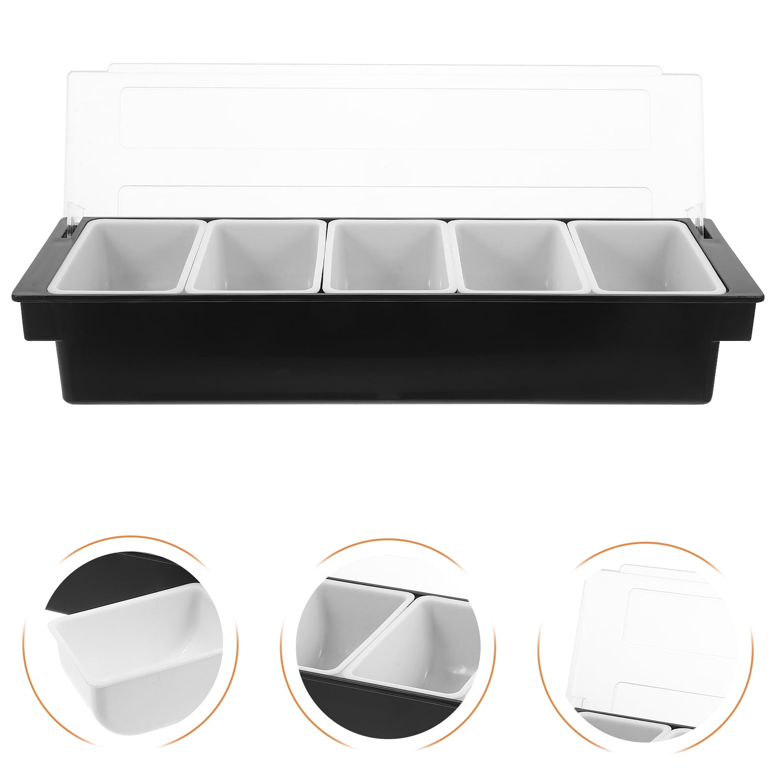 HOMEMAXS Chilled Condiment Server with Lid Serving Trays for Parties ...