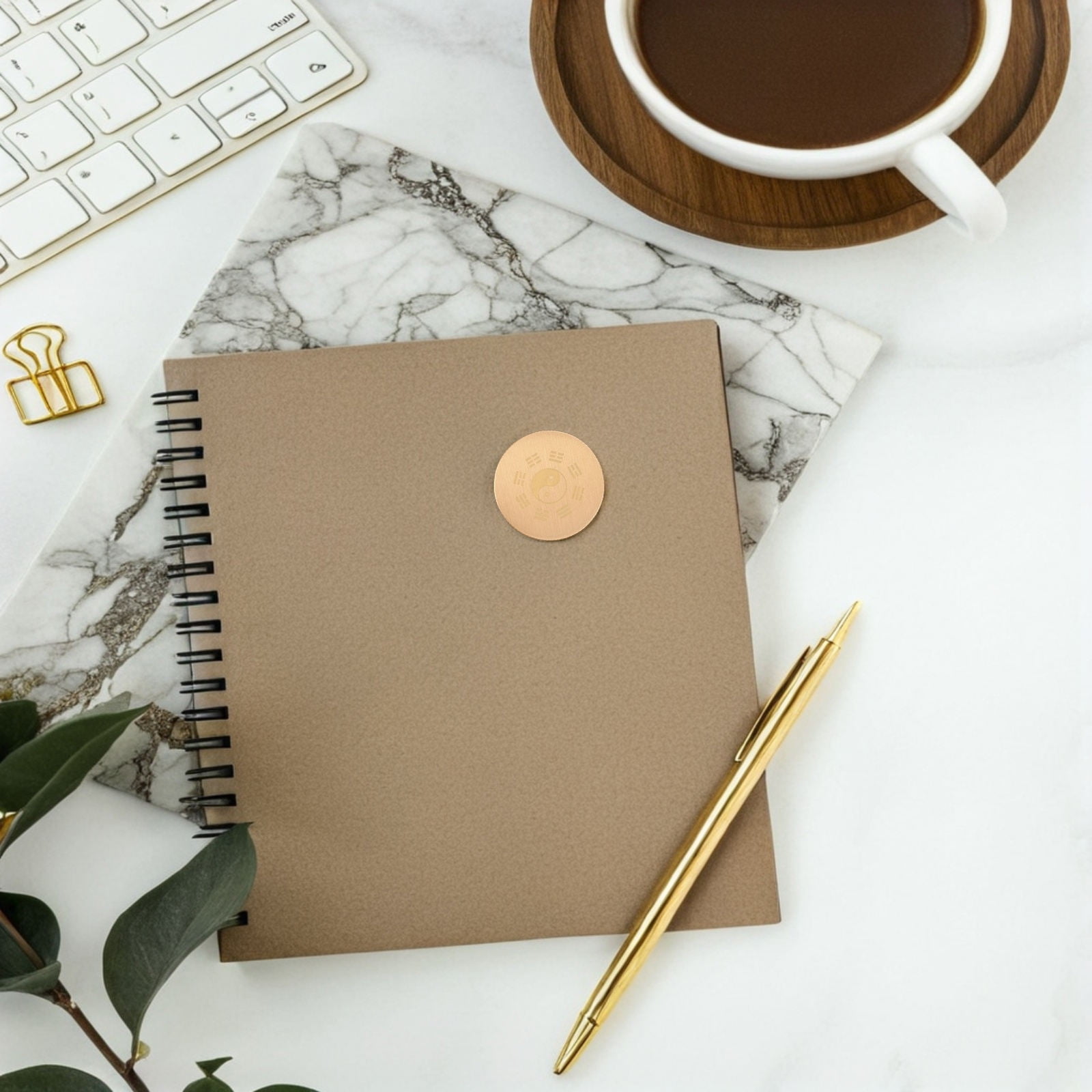 HOMEMAXS Chinese Calligraphy Paperweight Brass Art Paperweights Flat ...