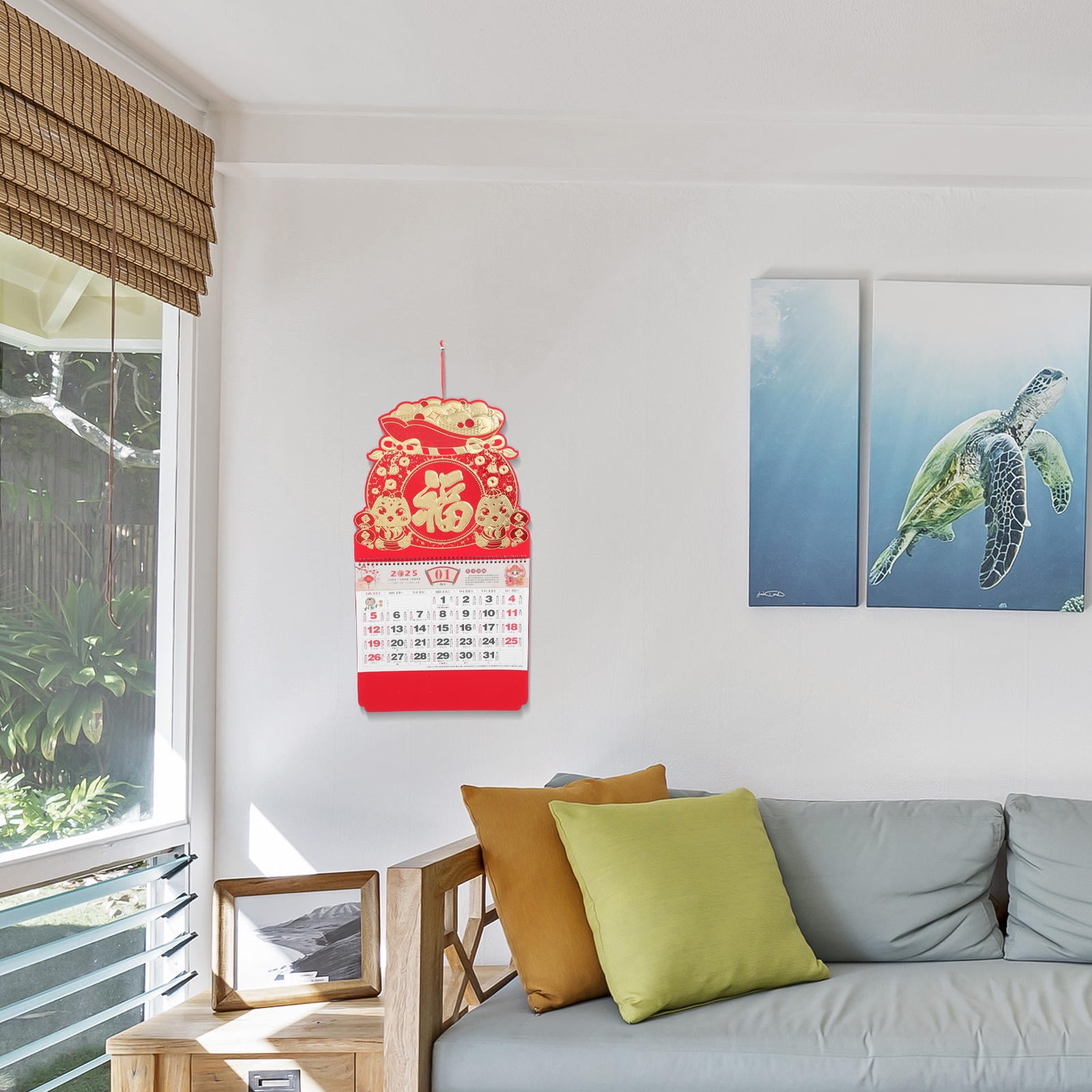 HOMEMAXS Chinese Vietnamese 2025 Lunar New Year Wall Calendar Asian ...